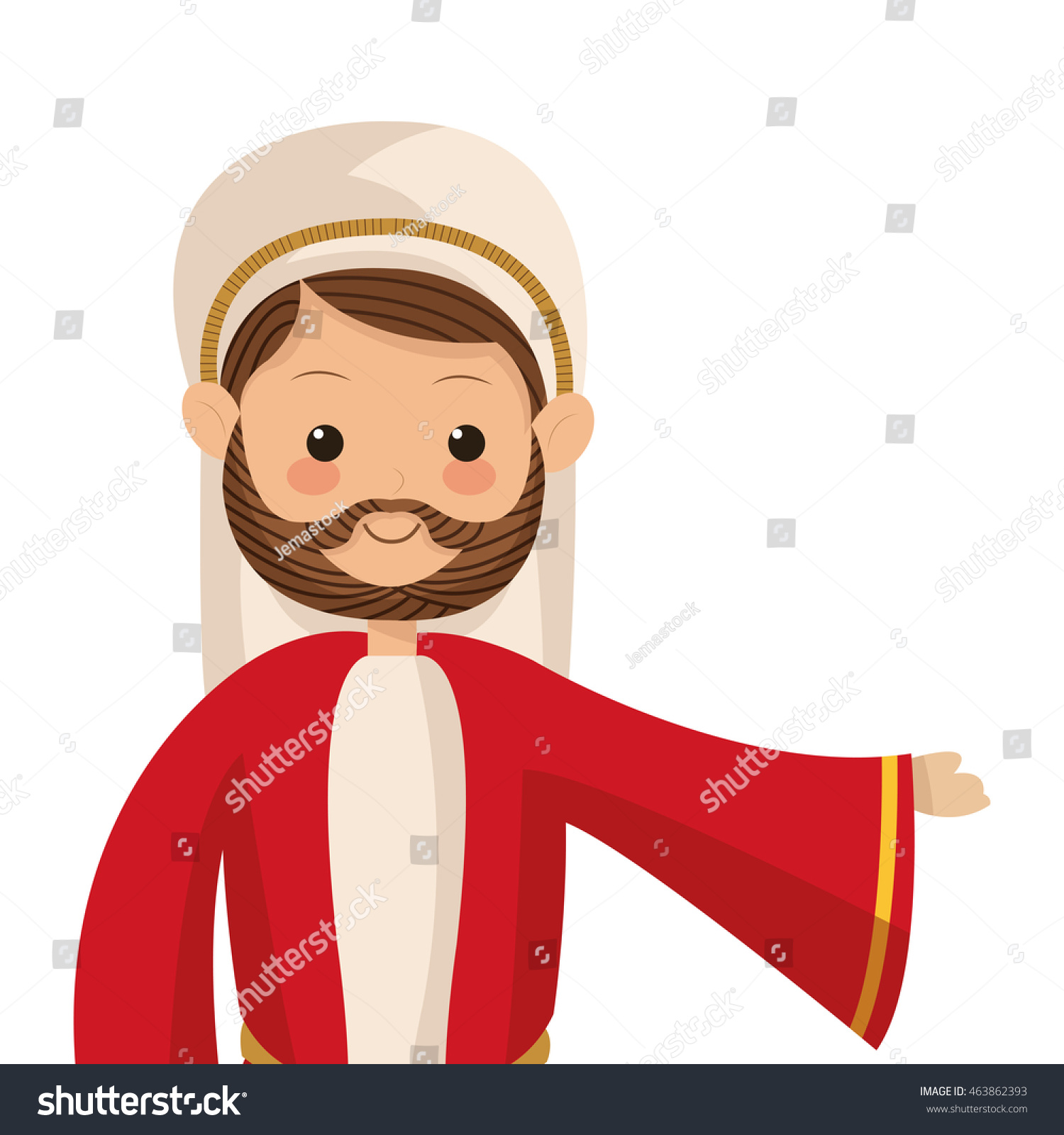 Flat Design Saint Joseph Icon Vector Stock Vector (Royalty Free ...