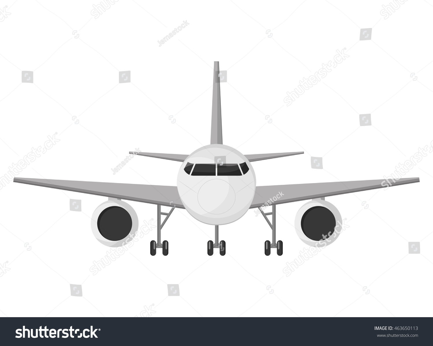 Flat Design Single Airplane Icon Vector Stock Vector (Royalty Free ...