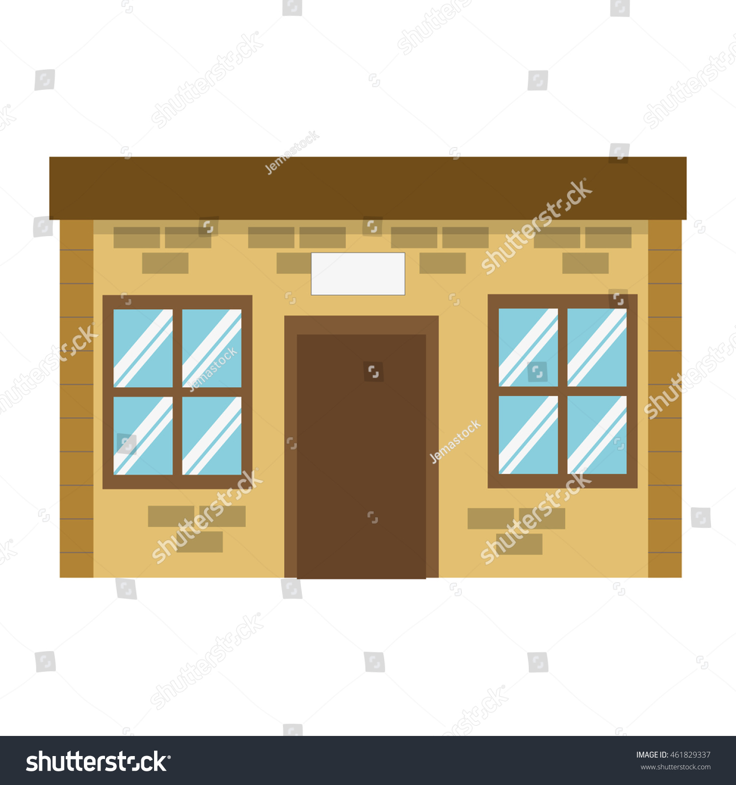 Flat Design Single Brick Building Icon Stock Vector (Royalty Free ...