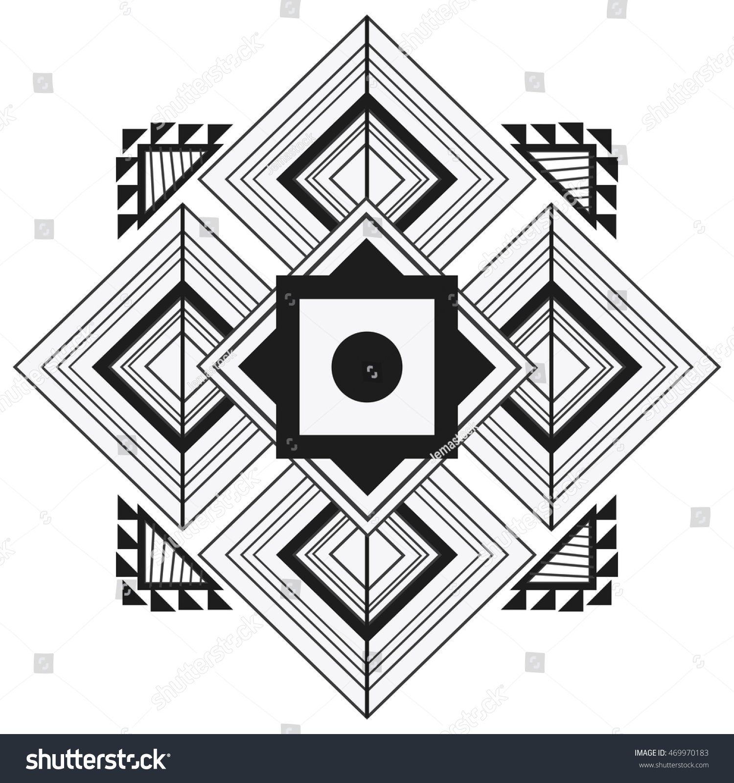 Flat Design Tribal Geometric Pattern Icon Stock Vector (Royalty Free ...