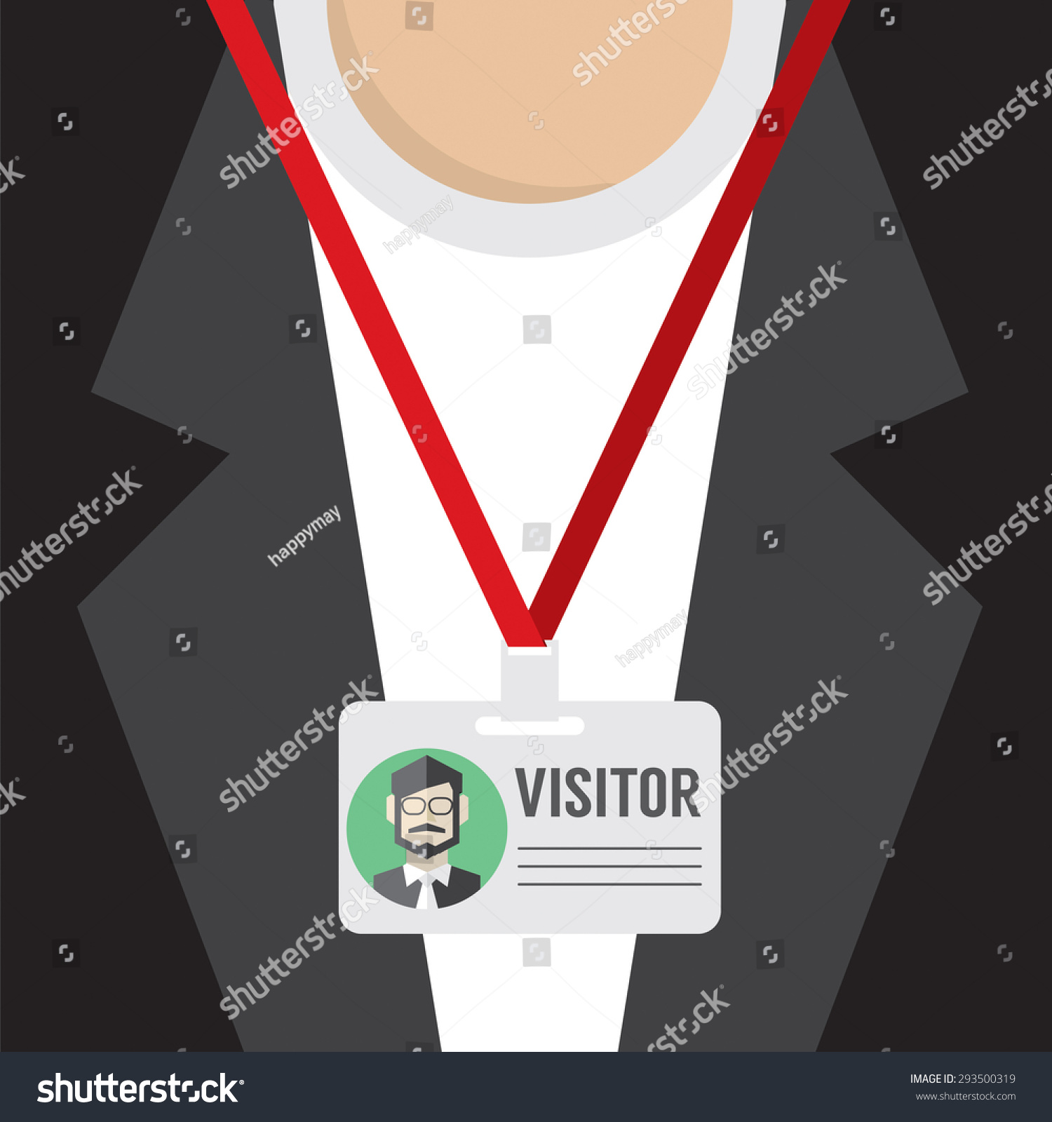 Flat Design Visitor Pass Vector Illustration Stock Vector (Royalty Free ...