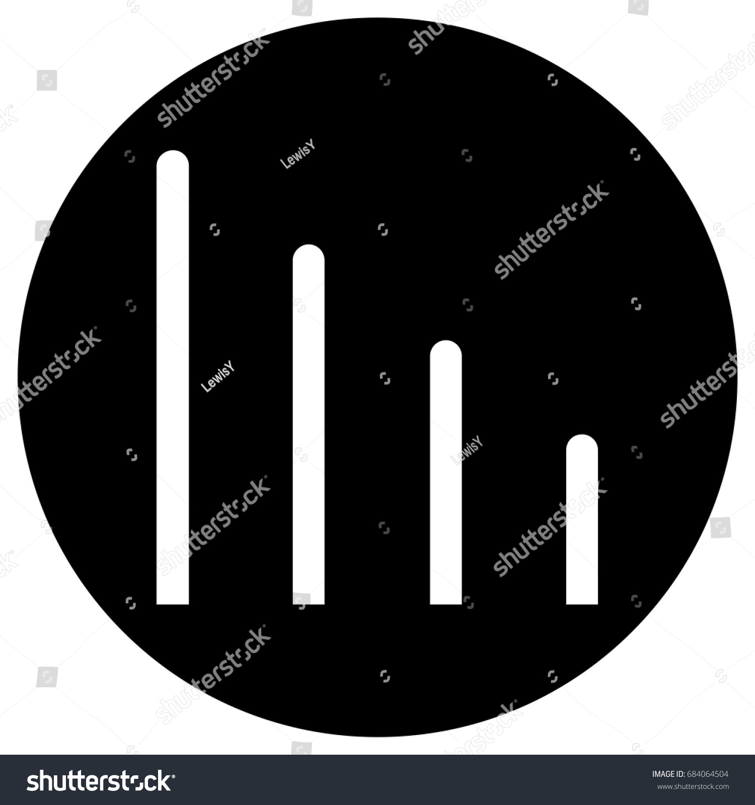 Flat Designed Statistics Icon Black White Stock Vector (Royalty Free ...