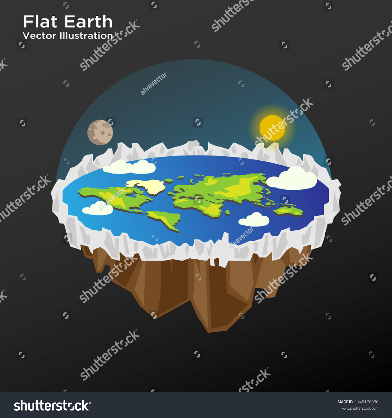 Flat Earth Theory Concept Illustration Stock Vector (Royalty Free ... Flat Earth Theory Concept Illustration Stock Vector (Royalty Free ...