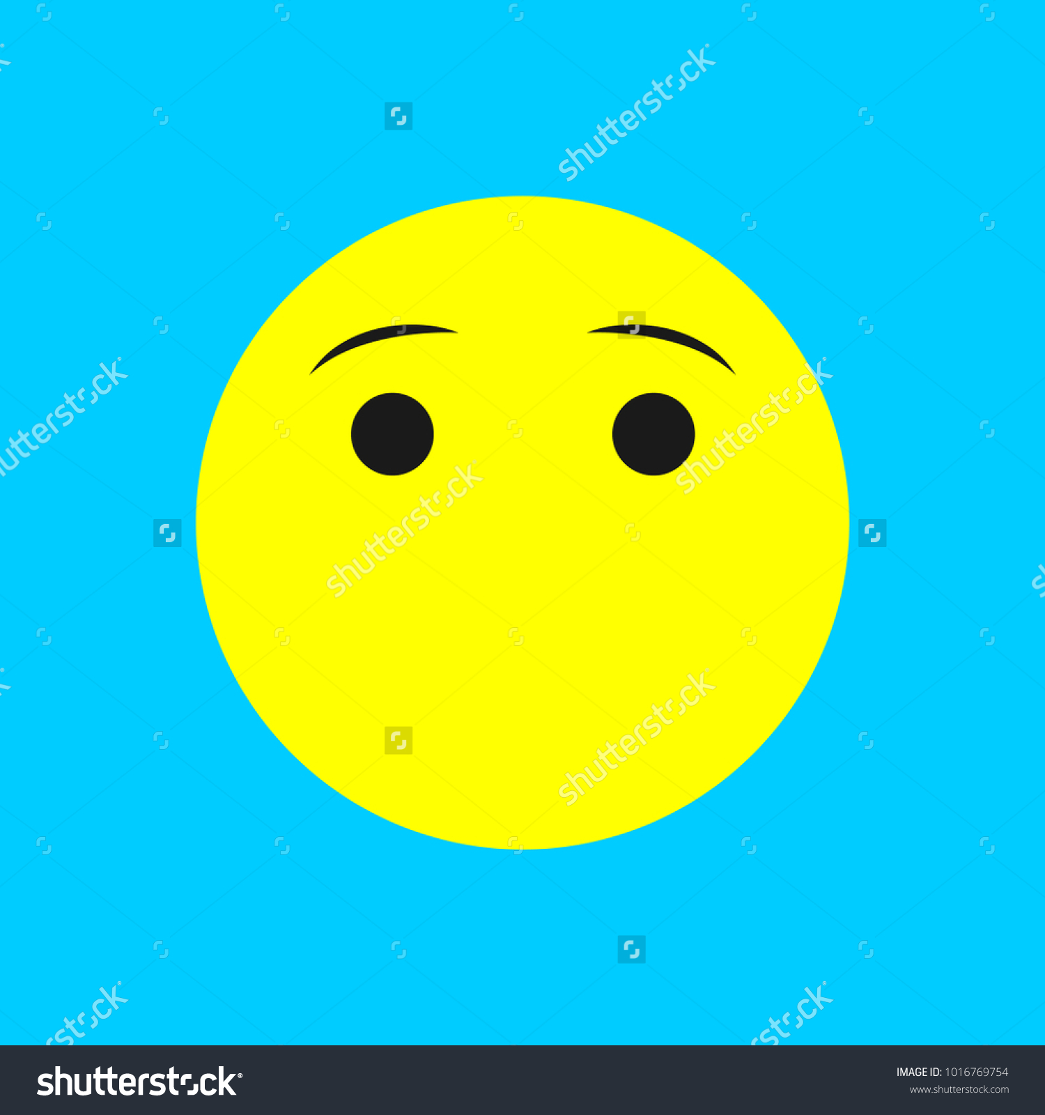 Flat Face Icon Simple Face Emoticon Stock Vector (Royalty Free ...