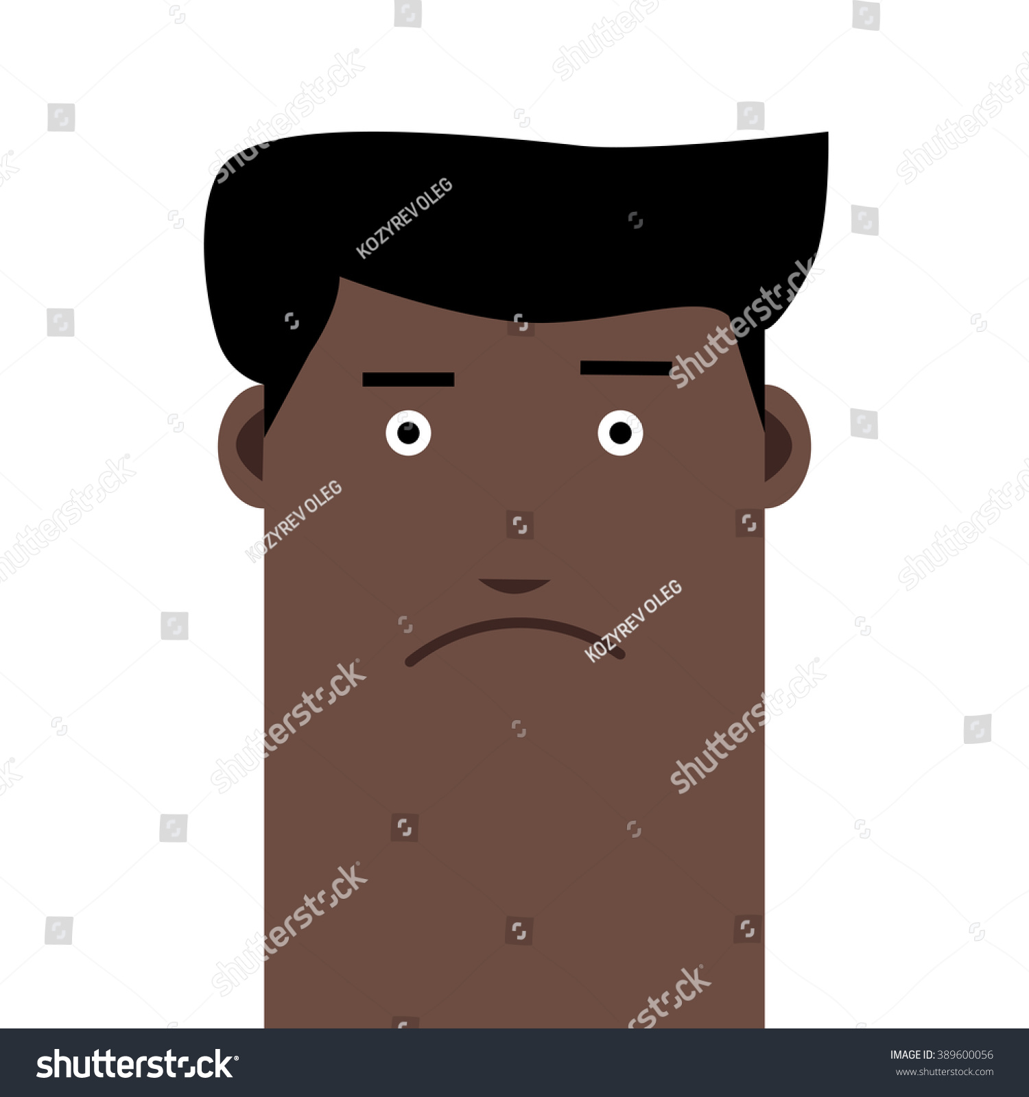 Flat Face Stylish Angry Man Avatar Stock Vector (Royalty Free ...