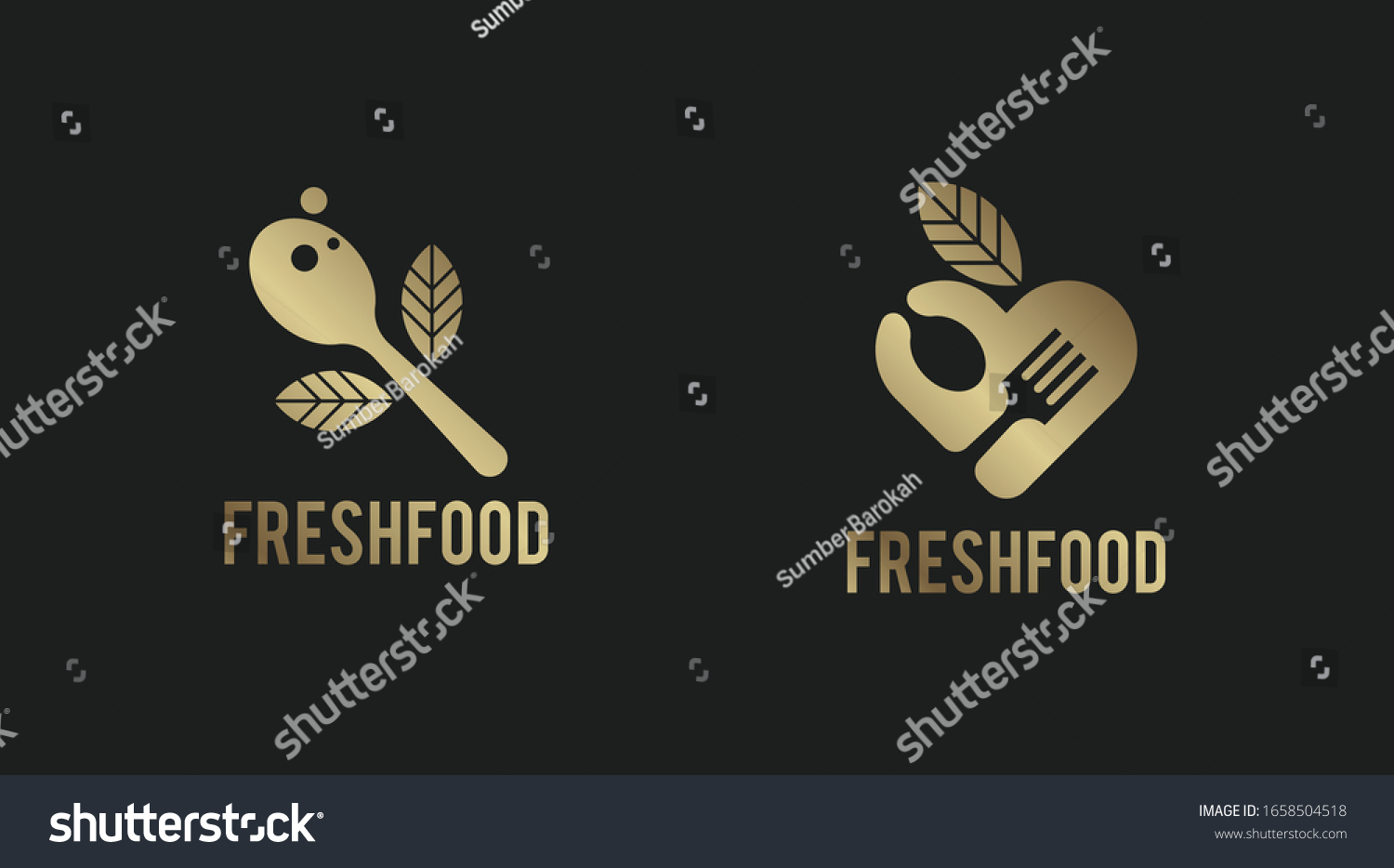 Flat Fresh Food Logo Template Vector Stock Vector (Royalty Free ...