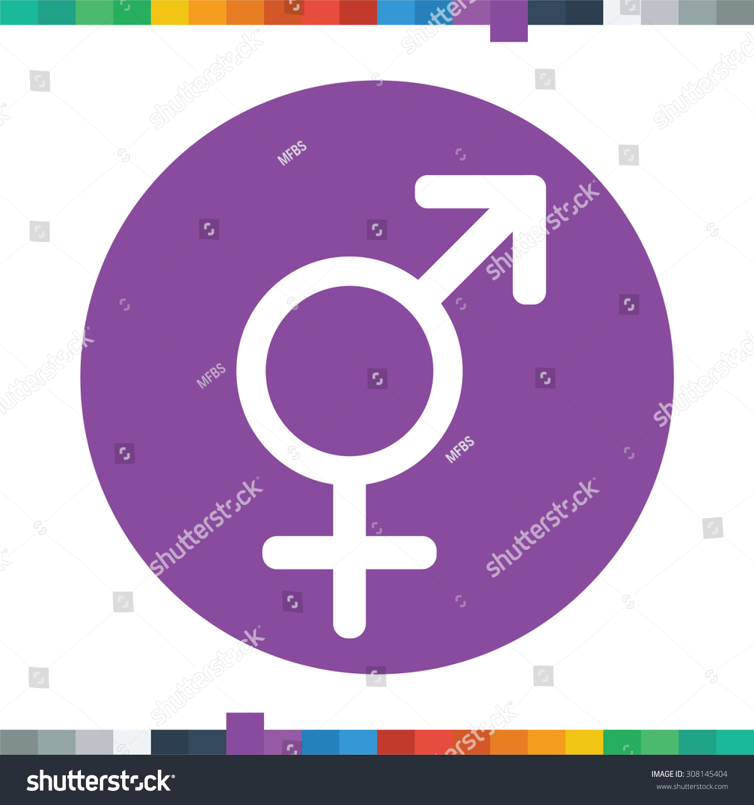 Flat Gender Equality Icon Circle Stock Vector (Royalty Free) 308145404 ...