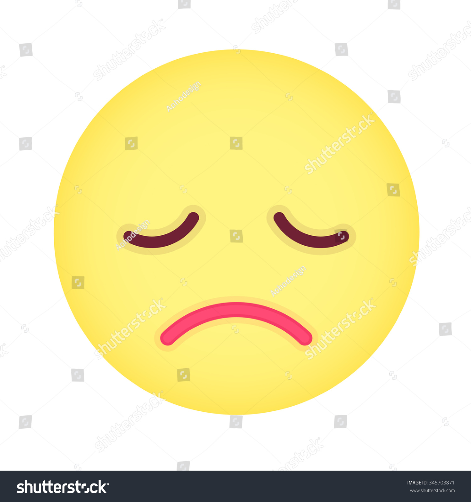 Flat Grumpy Emoticon Isolated Vector Illustration Stock Vector (Royalty ...