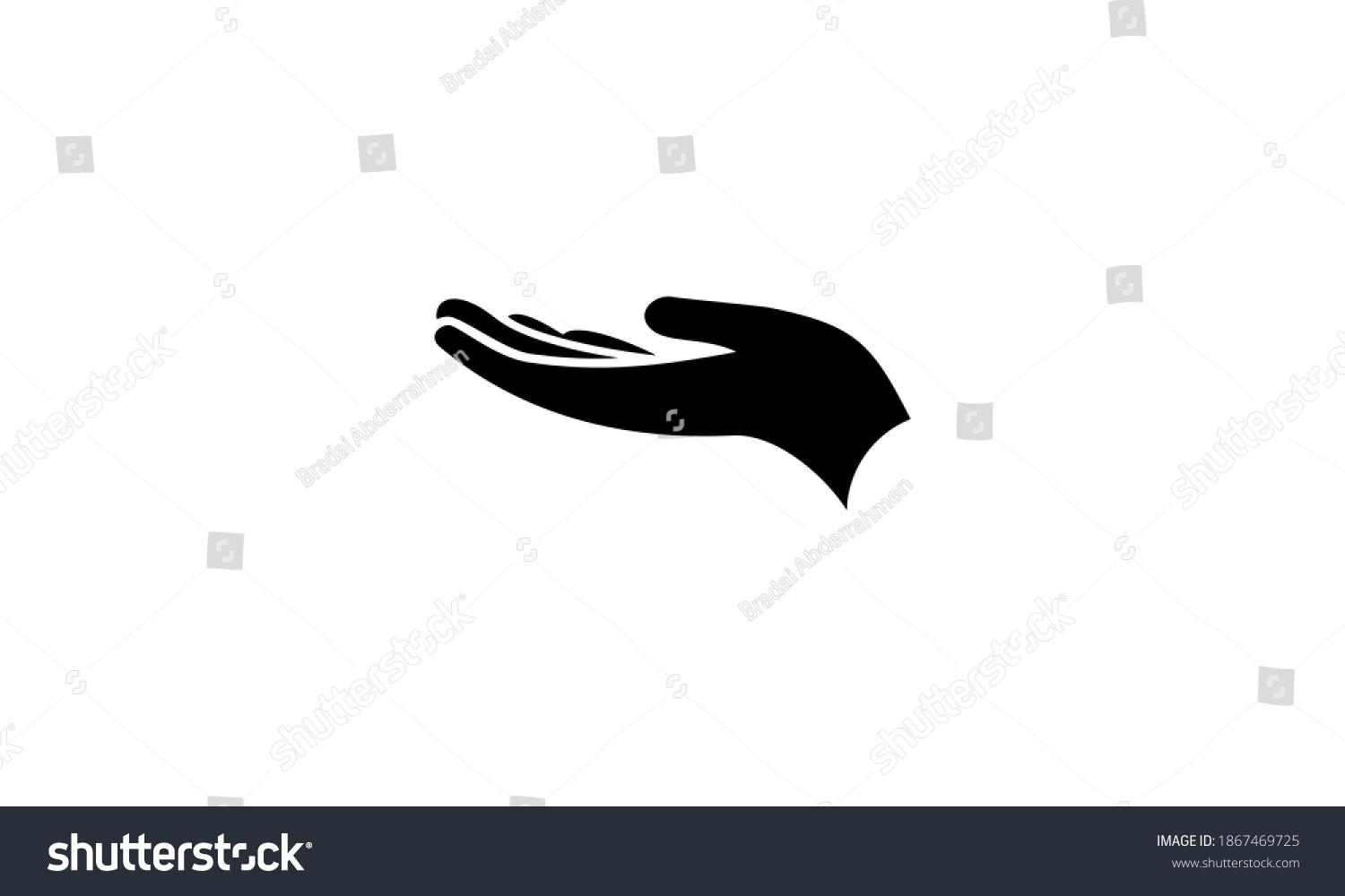 Flat Hand Icon Vectorhand Demand Symbol Stock Vector (Royalty Free ...