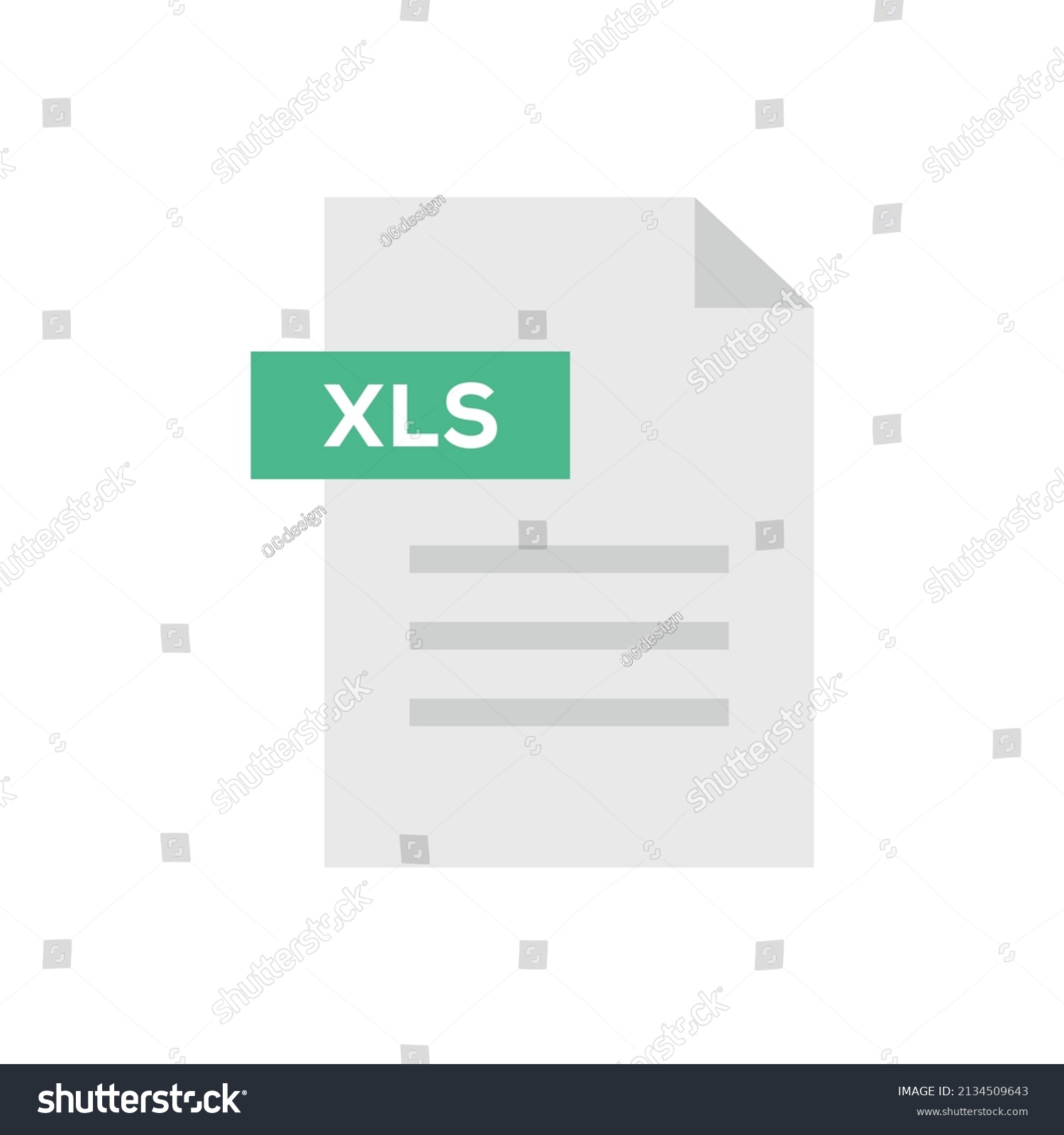 Flat Icon Document Xls Extension Isolated Stock Vector (Royalty Free ...