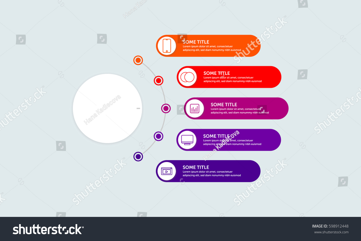 Flat Infographics Marketing Process Progress Stock Vector (Royalty Free ...