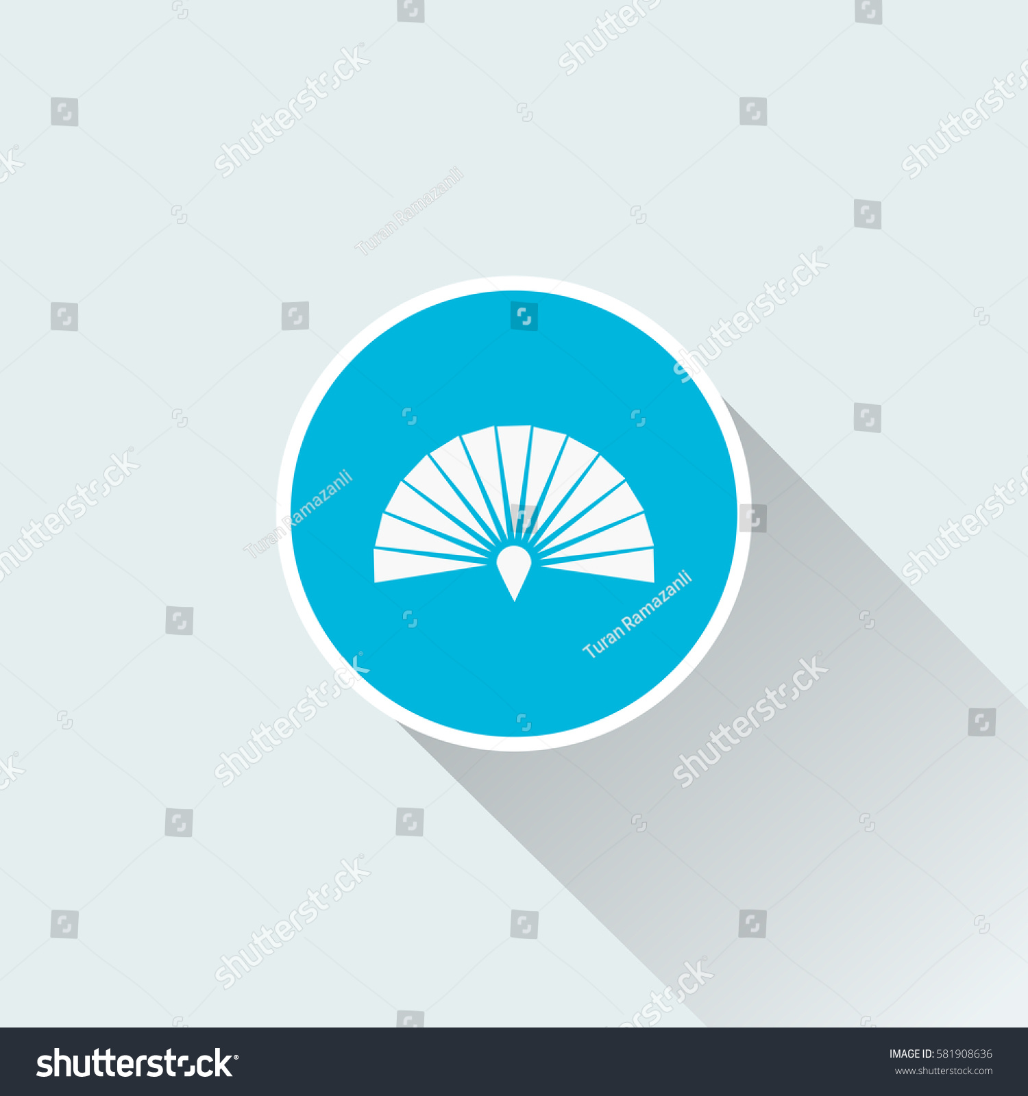 Flat Japanese Folding Fan Icon Stock Vector (Royalty Free) 581908636