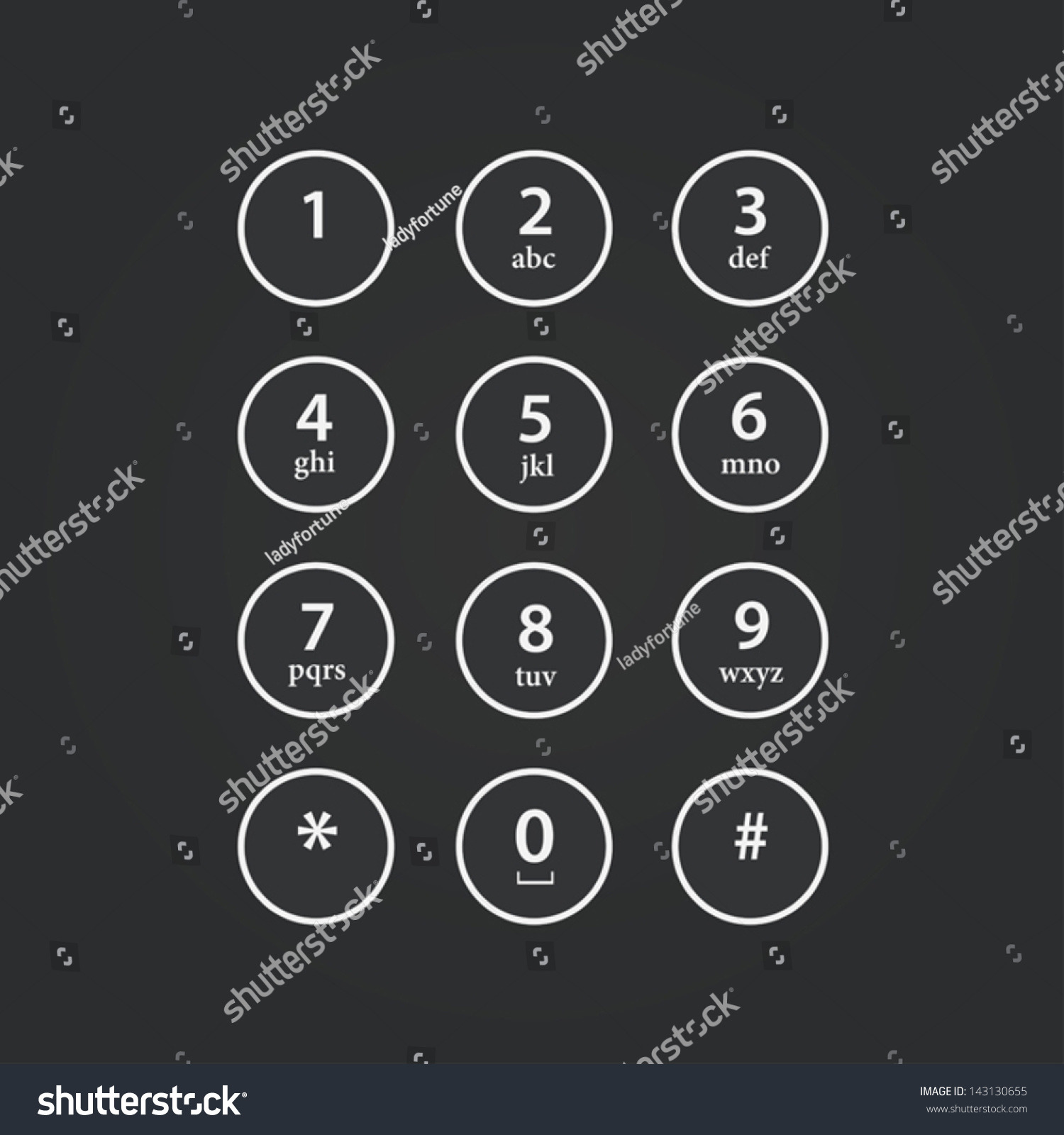 Flat Keypad For Phone Stock Vector Illustration 143130655 : Shutterstock