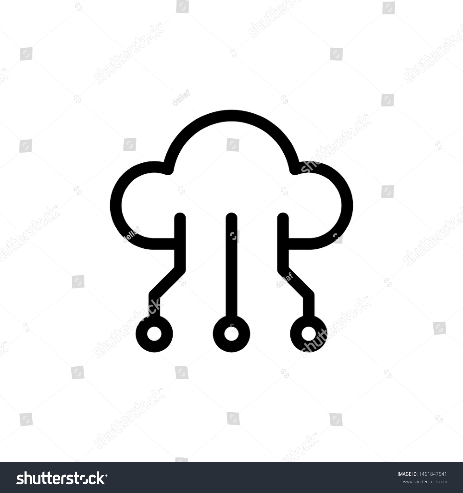 Flat Line Cloud Computing Icon Symbol Stock Vector (Royalty Free) 1461847541 | Shutterstock