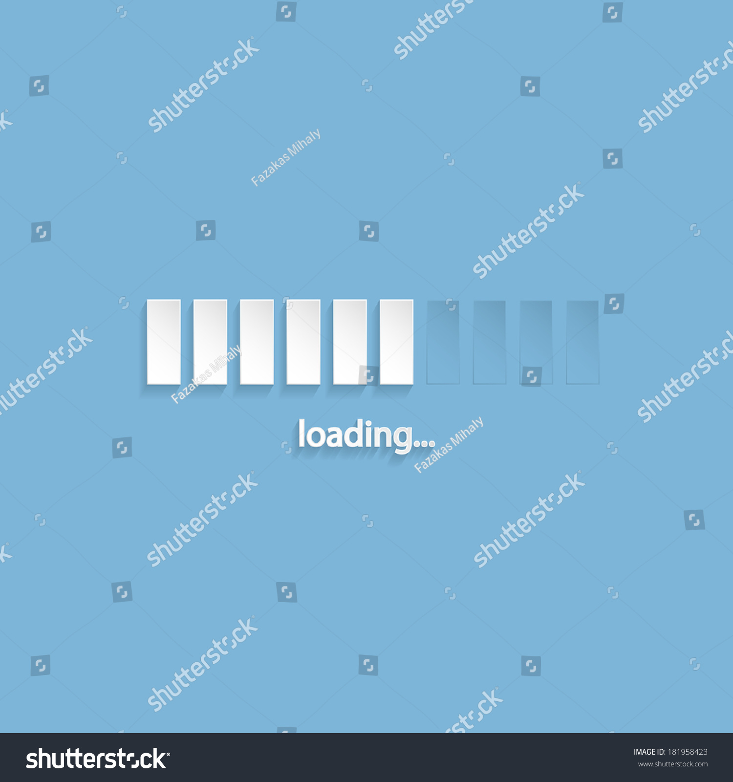 Flat Loading Screen Light Blue Background Stock Vector (Royalty Free ...