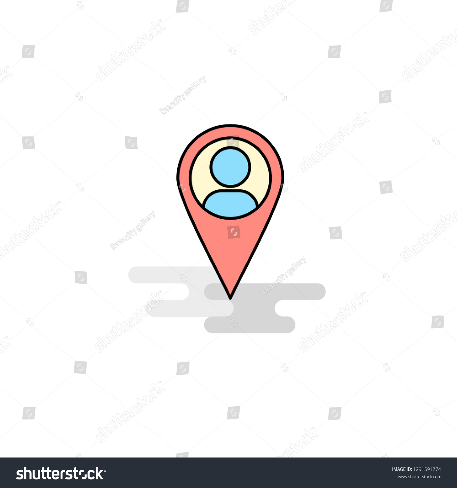 Flat Location Icon Vector Stock Vector (Royalty Free) 1291591774 ...