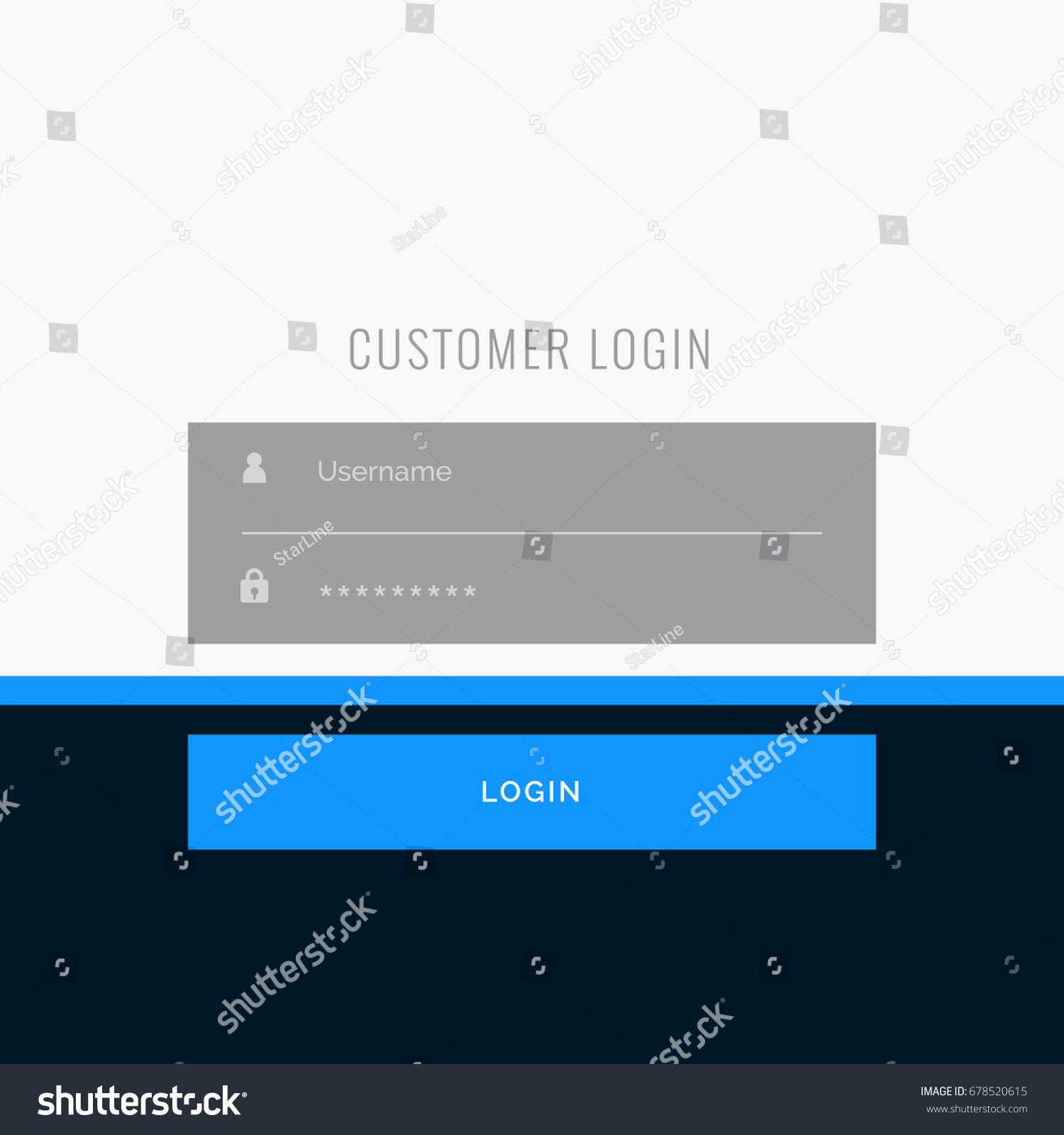 Flat Login Form Template Design Your Stock Vector (Royalty Free) 678520615