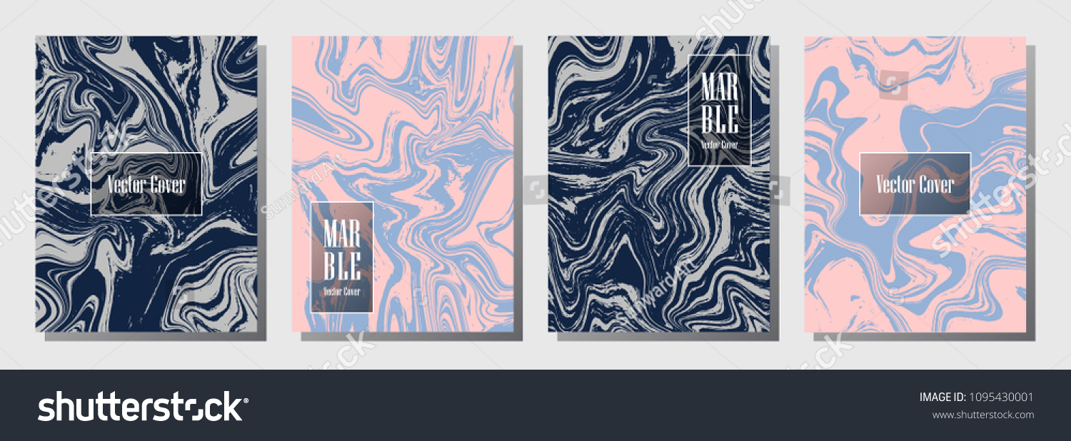 Flat Marble Pattern Binder Cover Layout Stock Vector (Royalty Free ...
