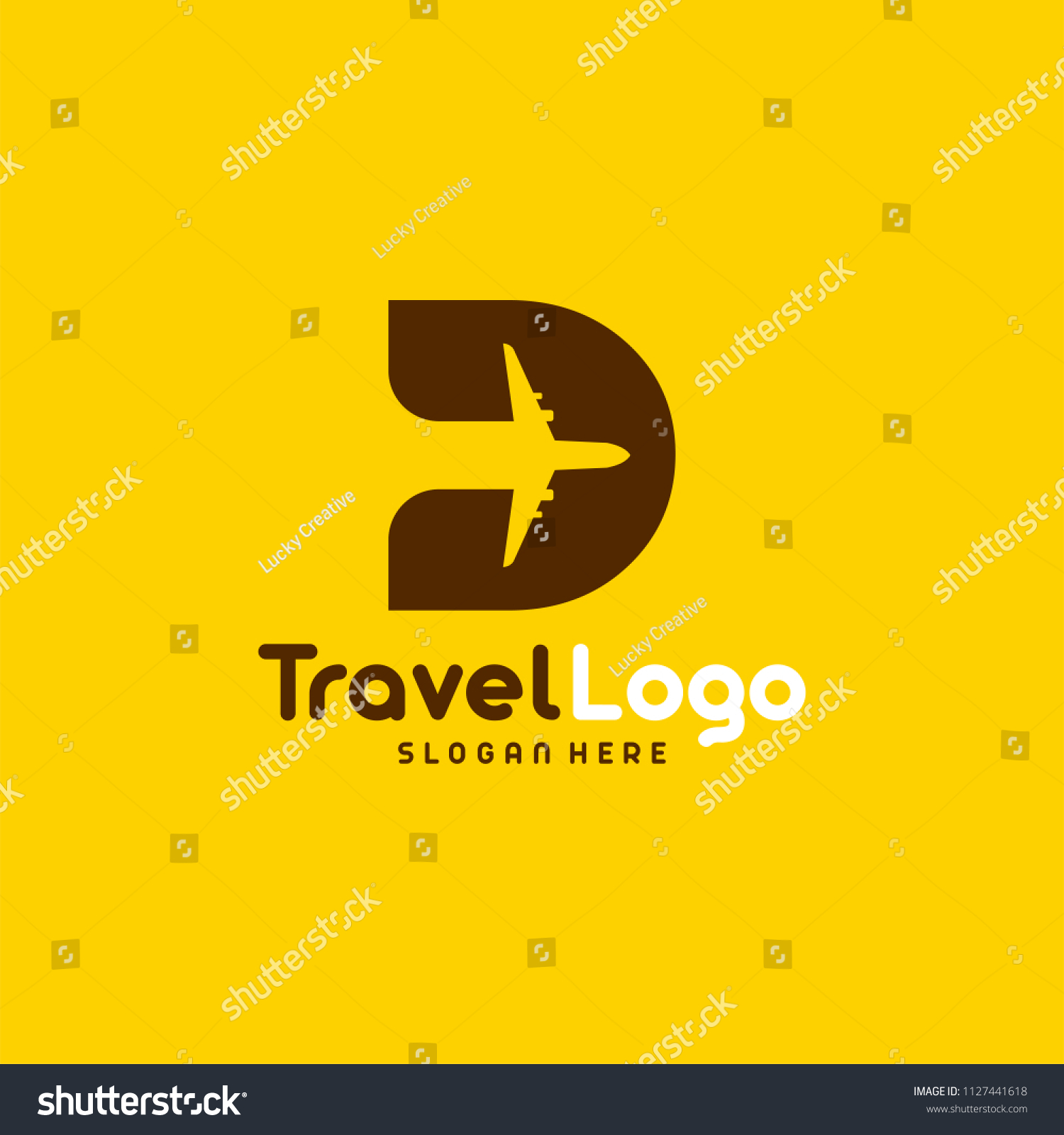 Flat Modern D Initial Travel Logo Stock Vector (Royalty Free ...