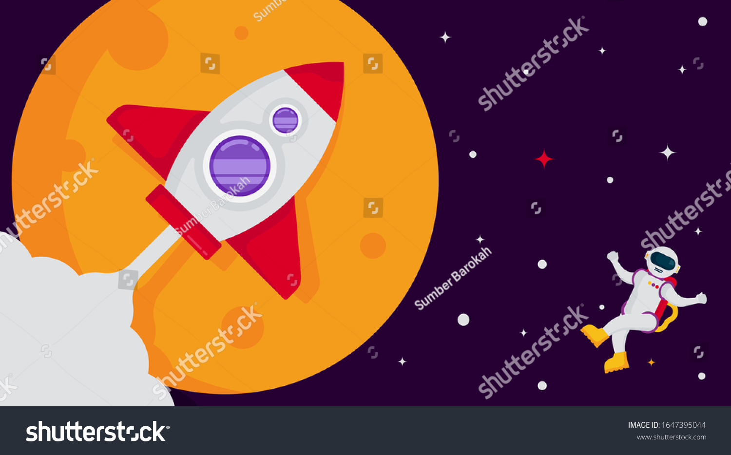 Flat Outer Space Background Illustration Vector Stock Vector (Royalty ...