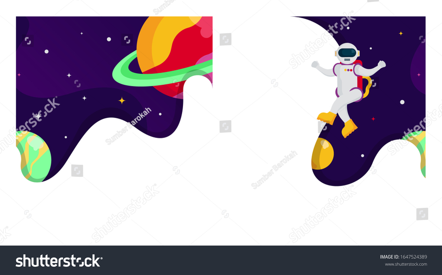Flat Outer Space Background Illustration Vector Stock Vector (Royalty Free) 1647524389 ...