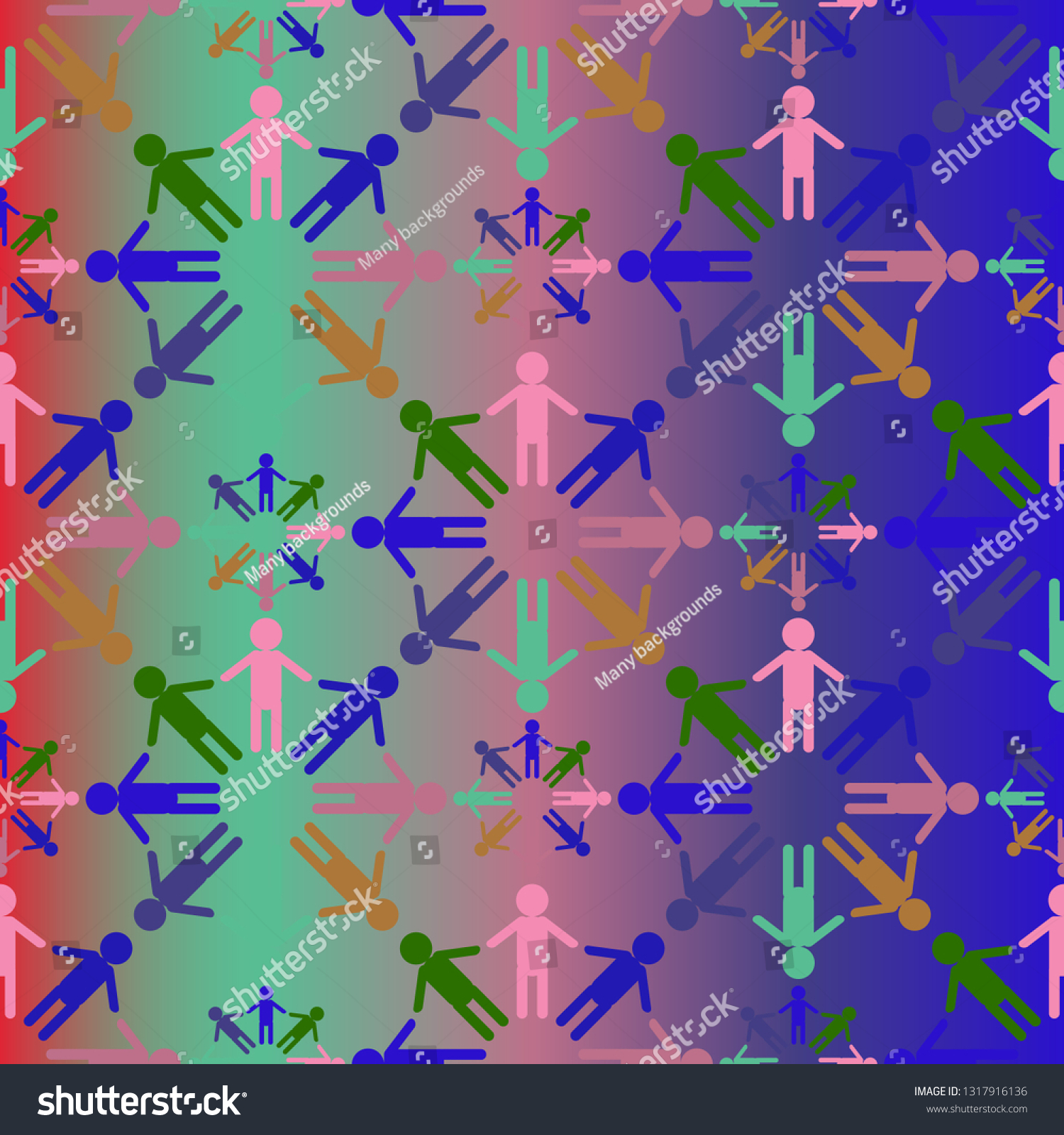 Flat Pattern Colorful People Background Stock Vector (Royalty Free ...