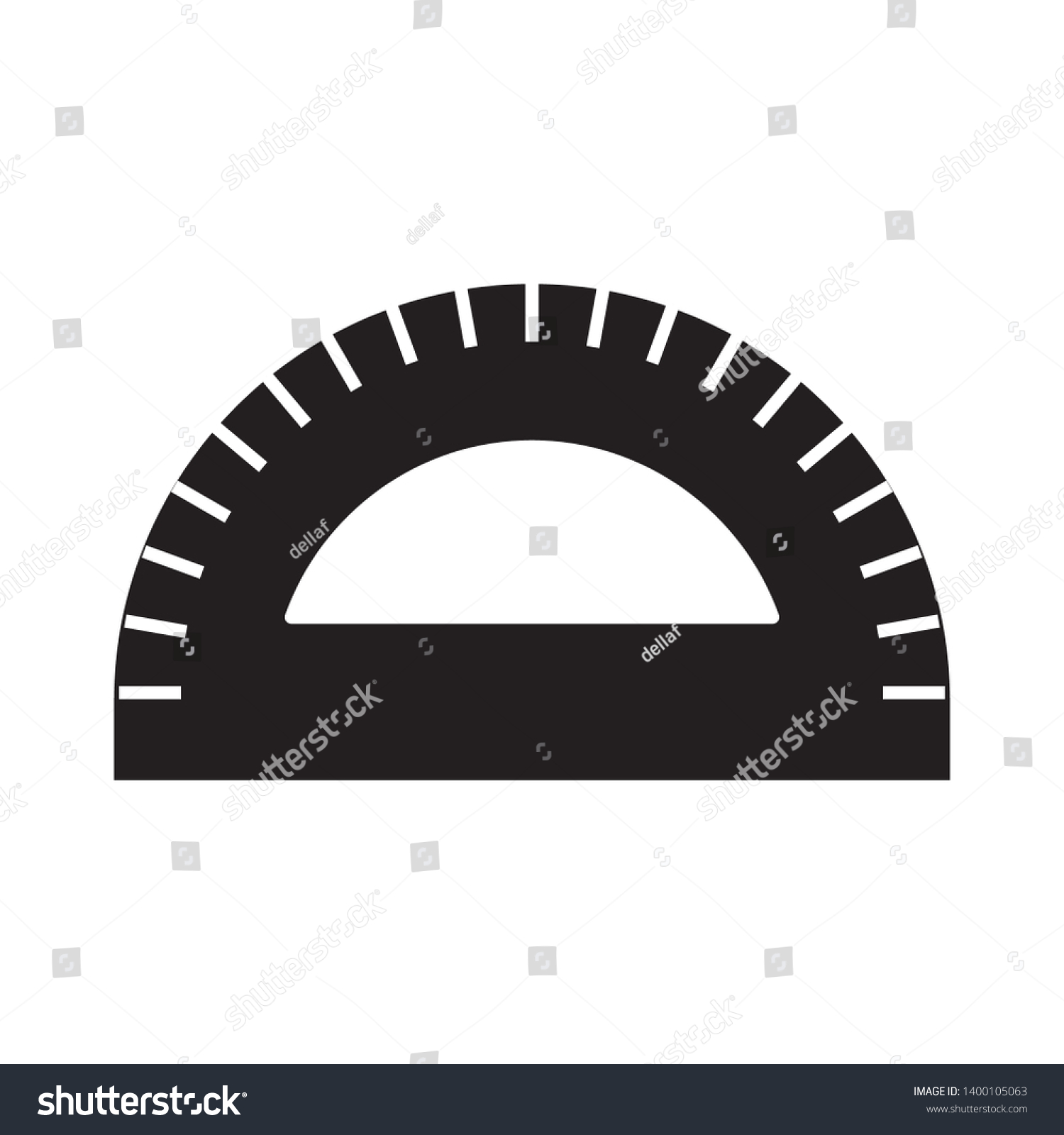 Flat Protractor Icon Symbol Signblack Vector Stock Vector (Royalty Free ...