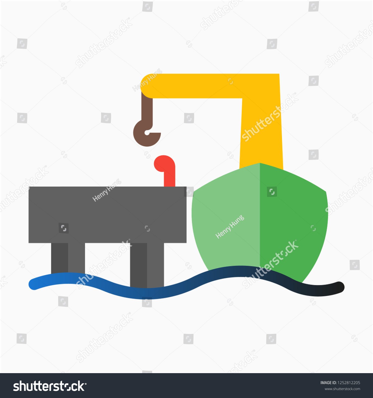 Flat Quay Pixel Perfect Vector Icon Stock Vector (Royalty Free ...