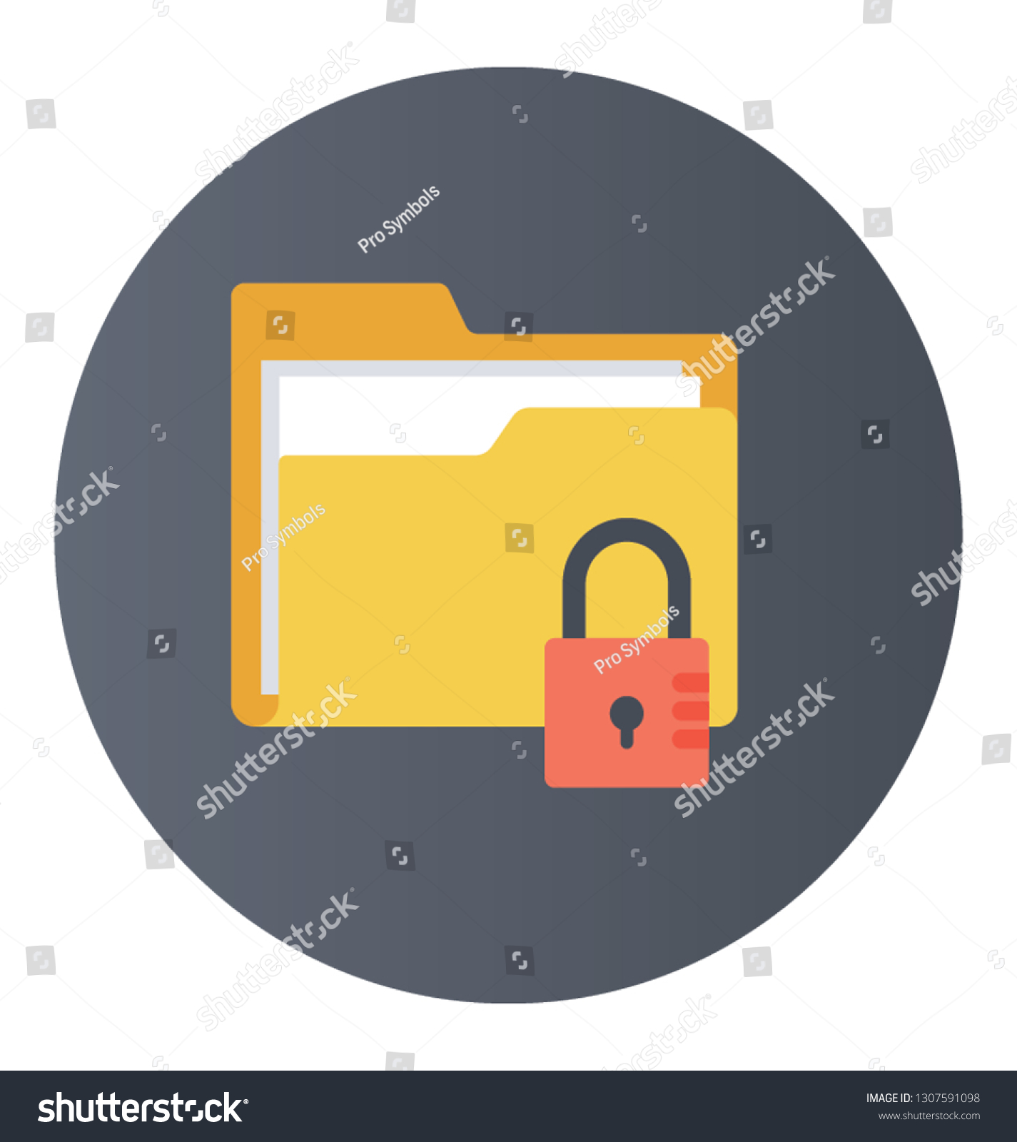 Flat Rounded Vector Icon Folder Security Stock Vector (Royalty Free ...