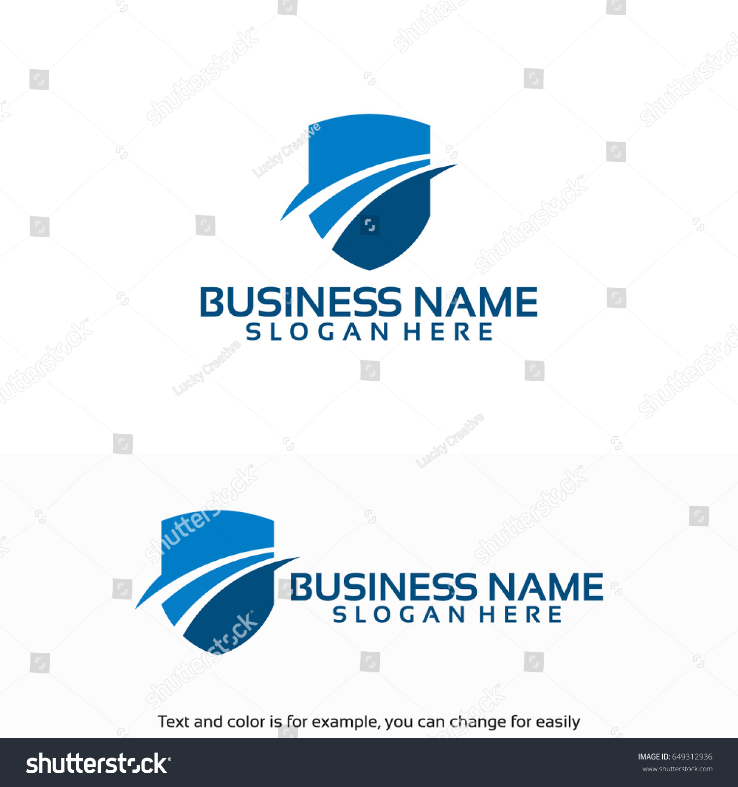 Flat Shield Business Logo Template Designs Stock Vector (Royalty Free ...