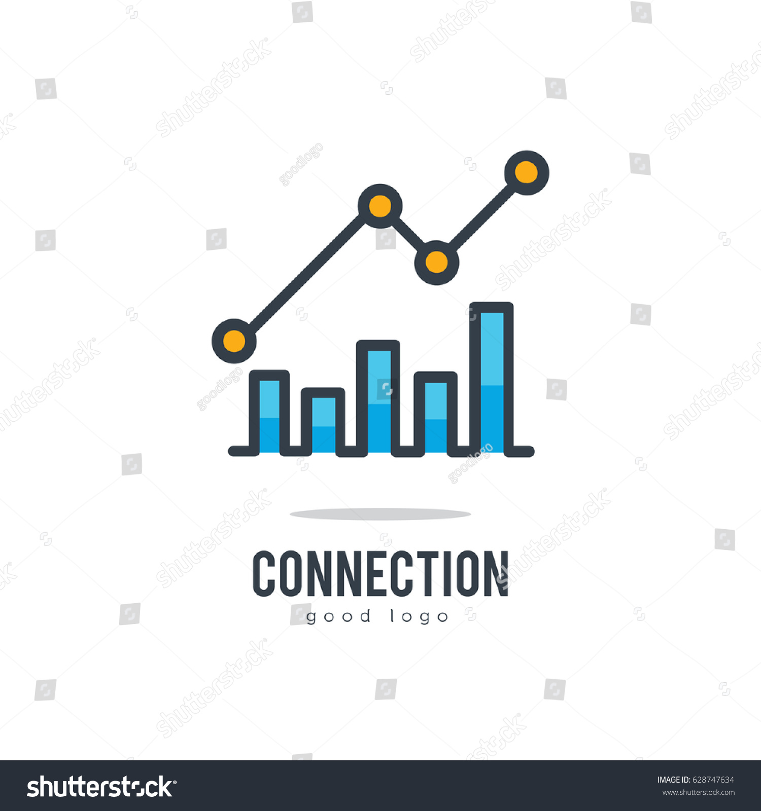 Flat Simple Graphic Chart Icon Logo Stock Vector (Royalty Free ...