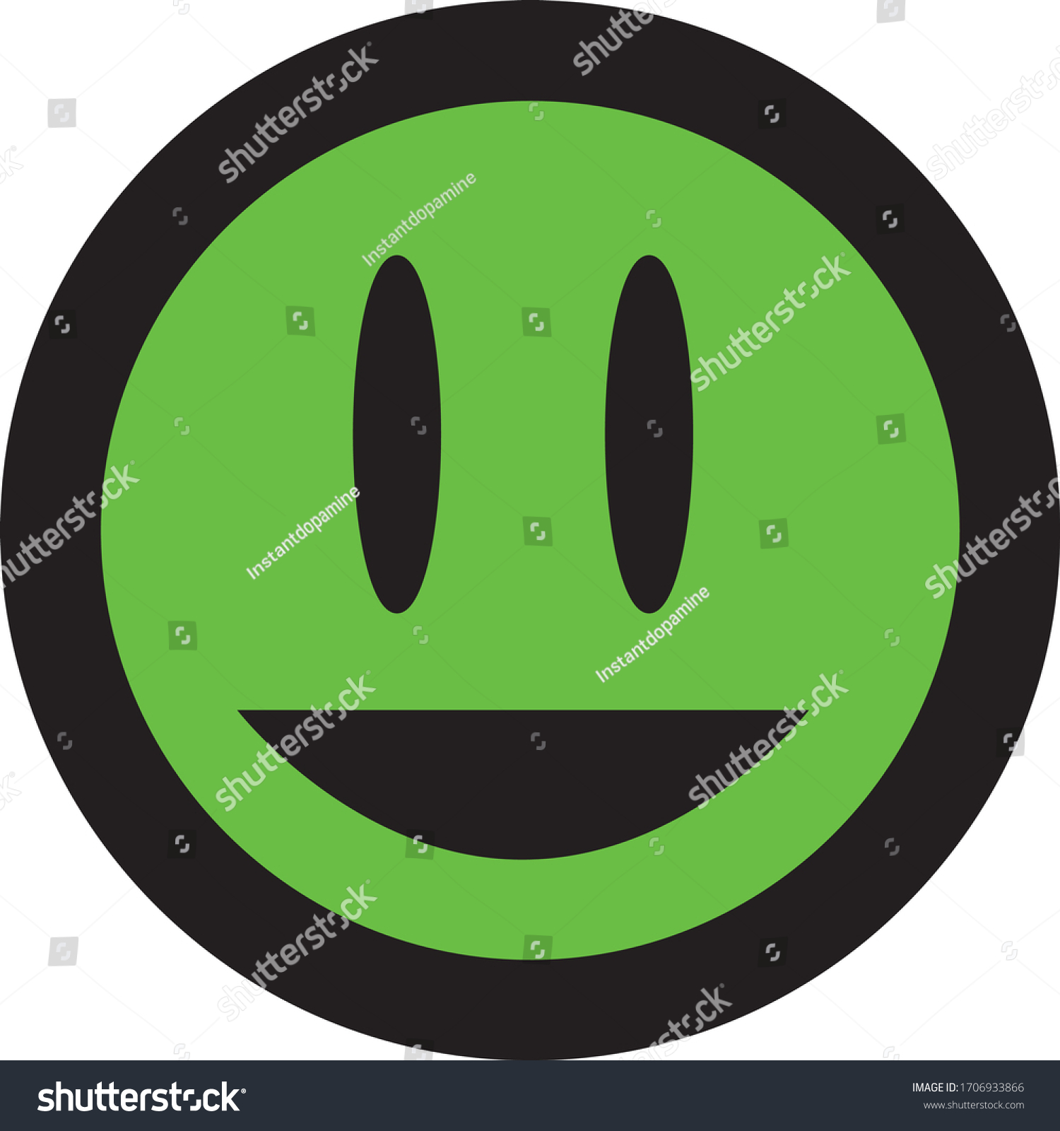 Flat Simple Smile Face Emoticon Stock Vector (Royalty Free) 1706933866 ...