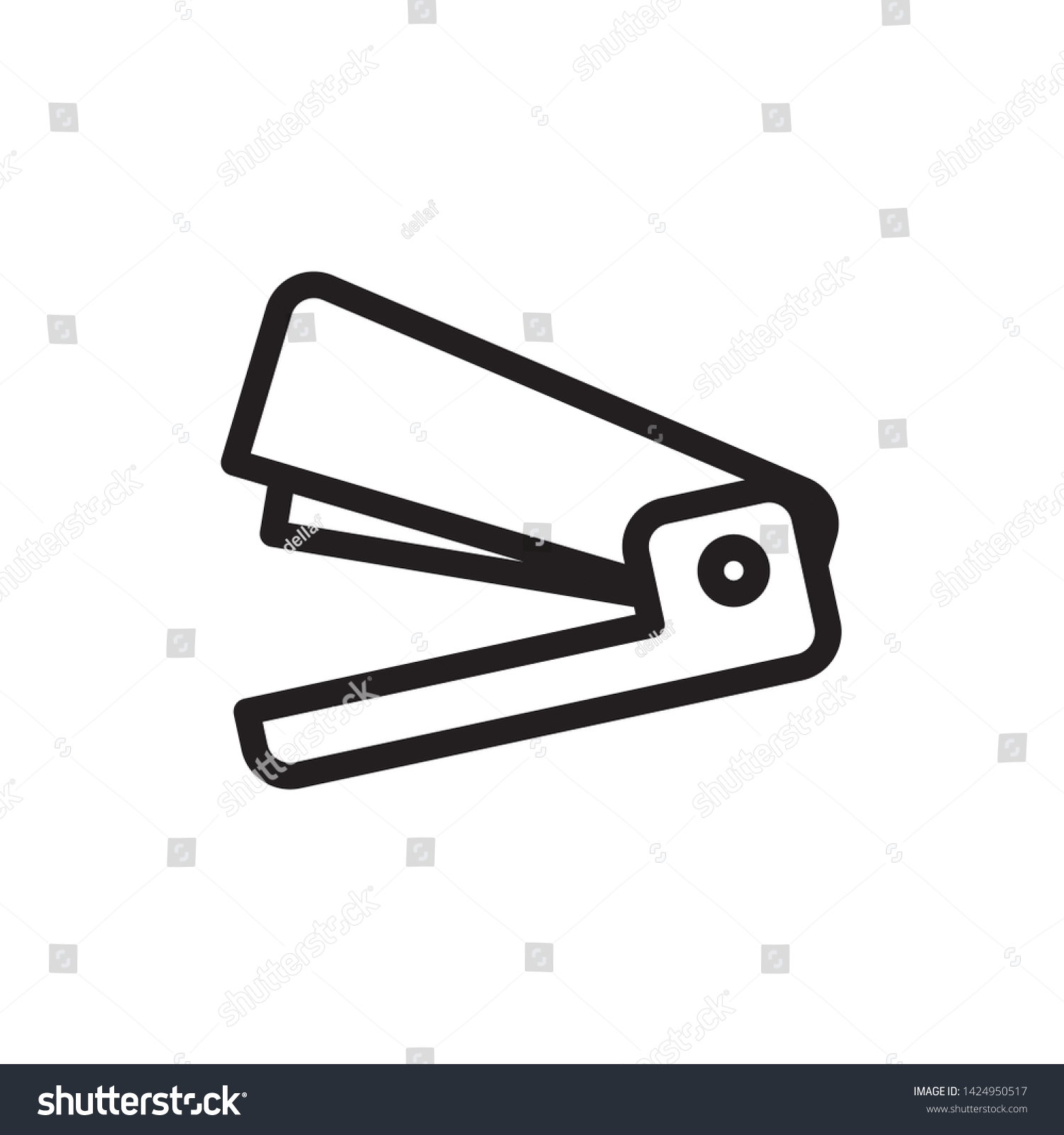 Flat Stapler Icon Symbol Sign Logo Stock Vector (Royalty Free) 1424950517