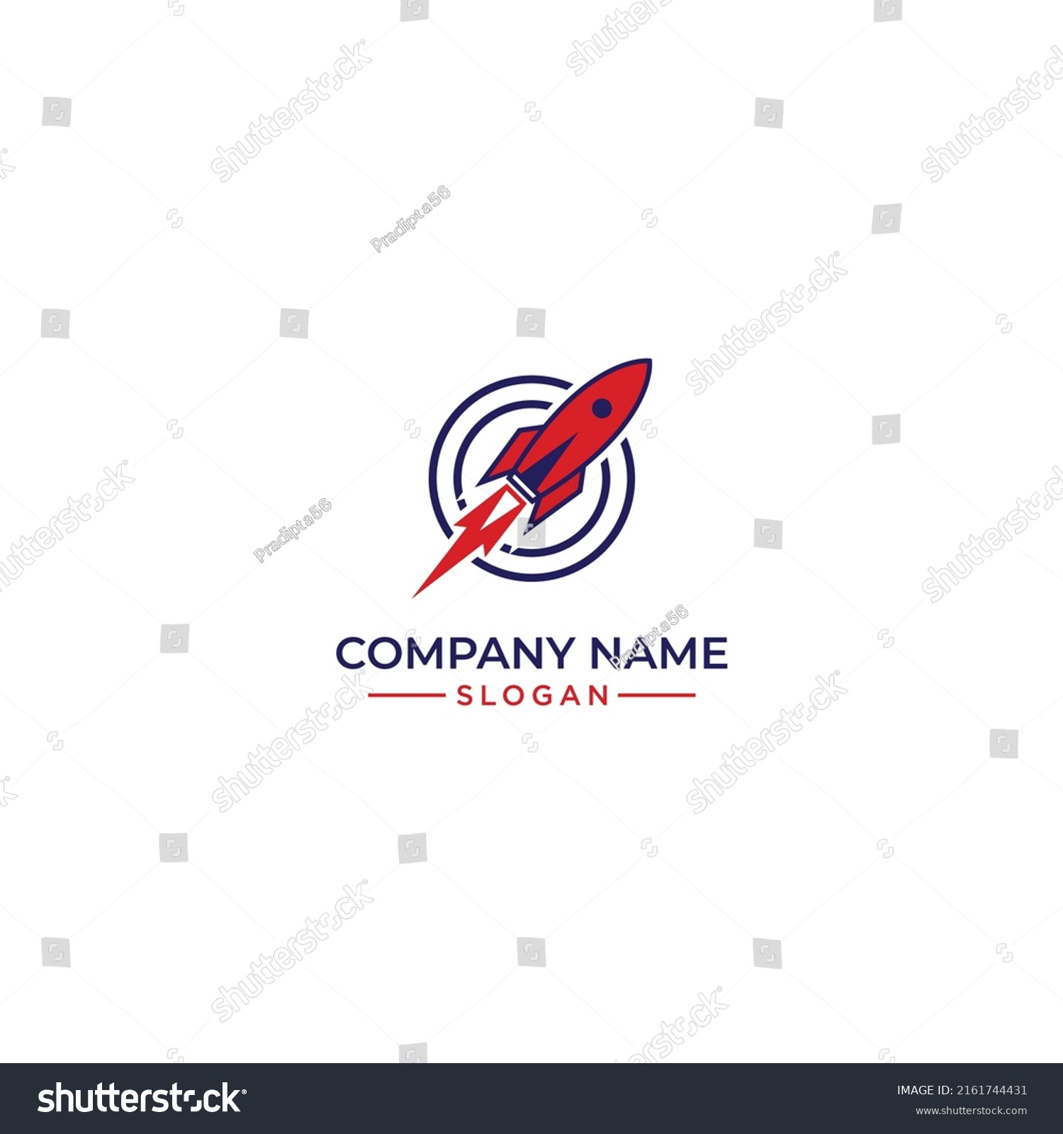Flat Store Rocket Shop Logo Template Stock Vector (Royalty Free ...