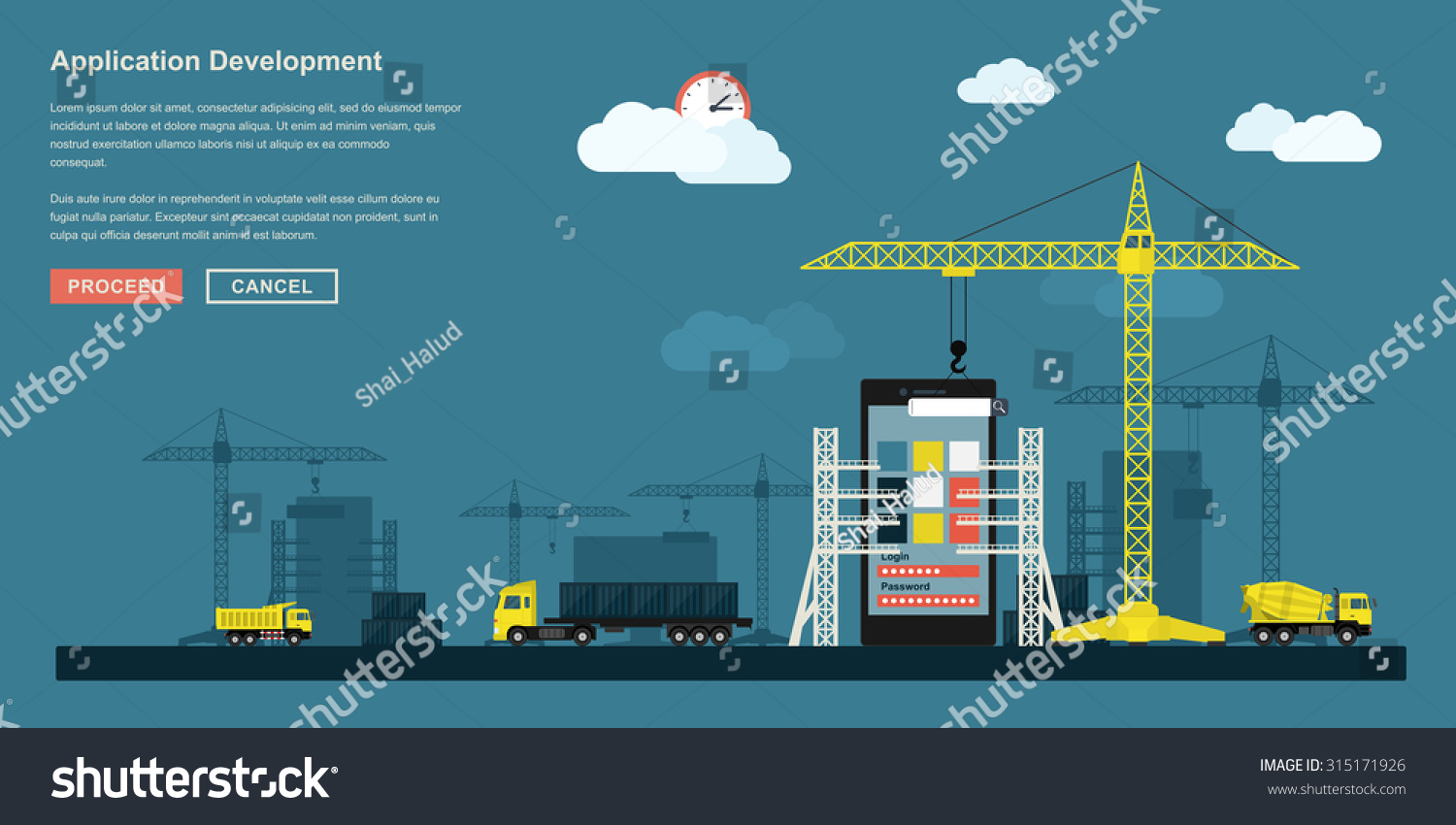 Flat Style Concept Smartphone Application Development Stock Vector ...