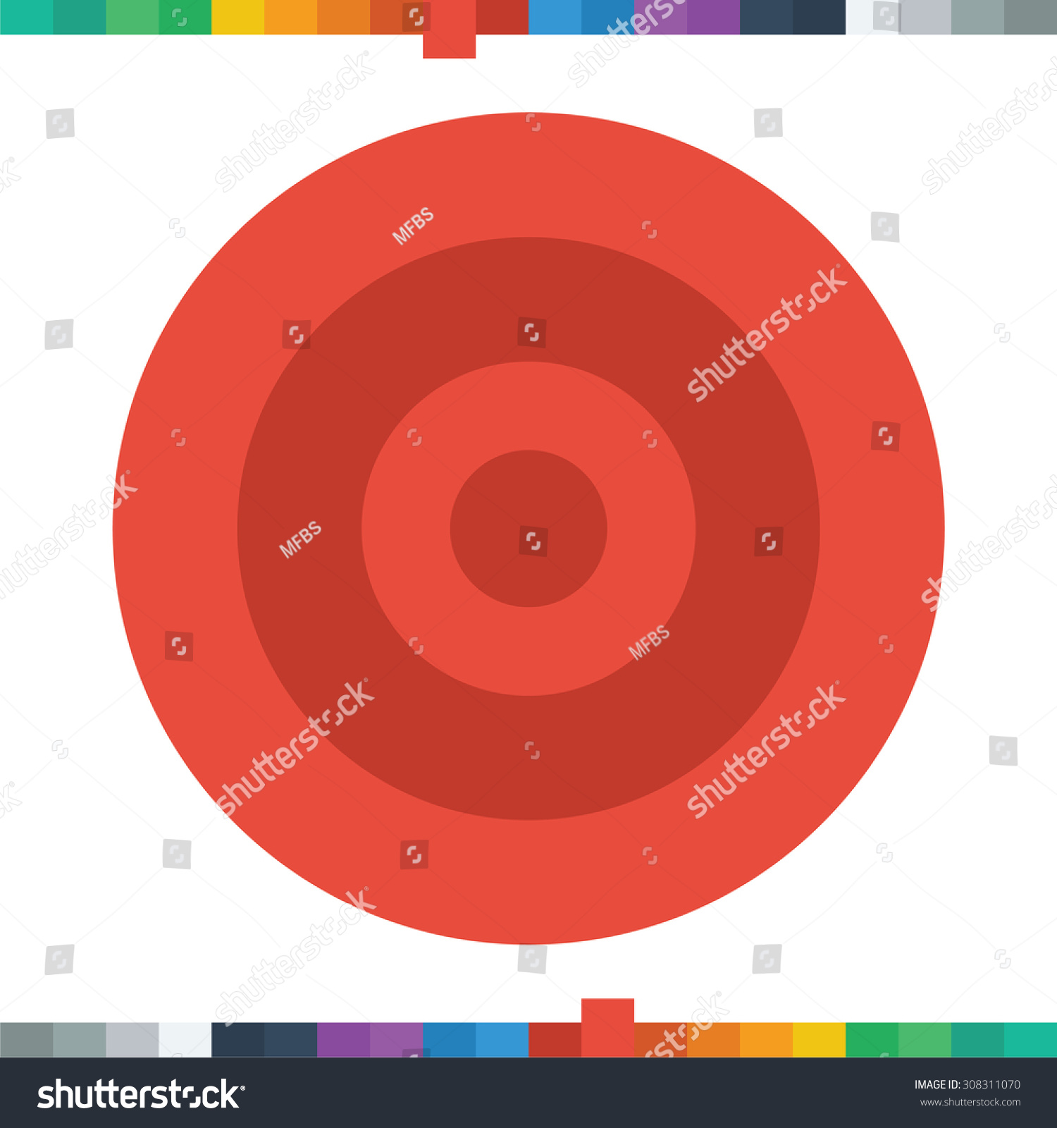 Flat Target Icon Circle Stock Vector (Royalty Free) 308311070