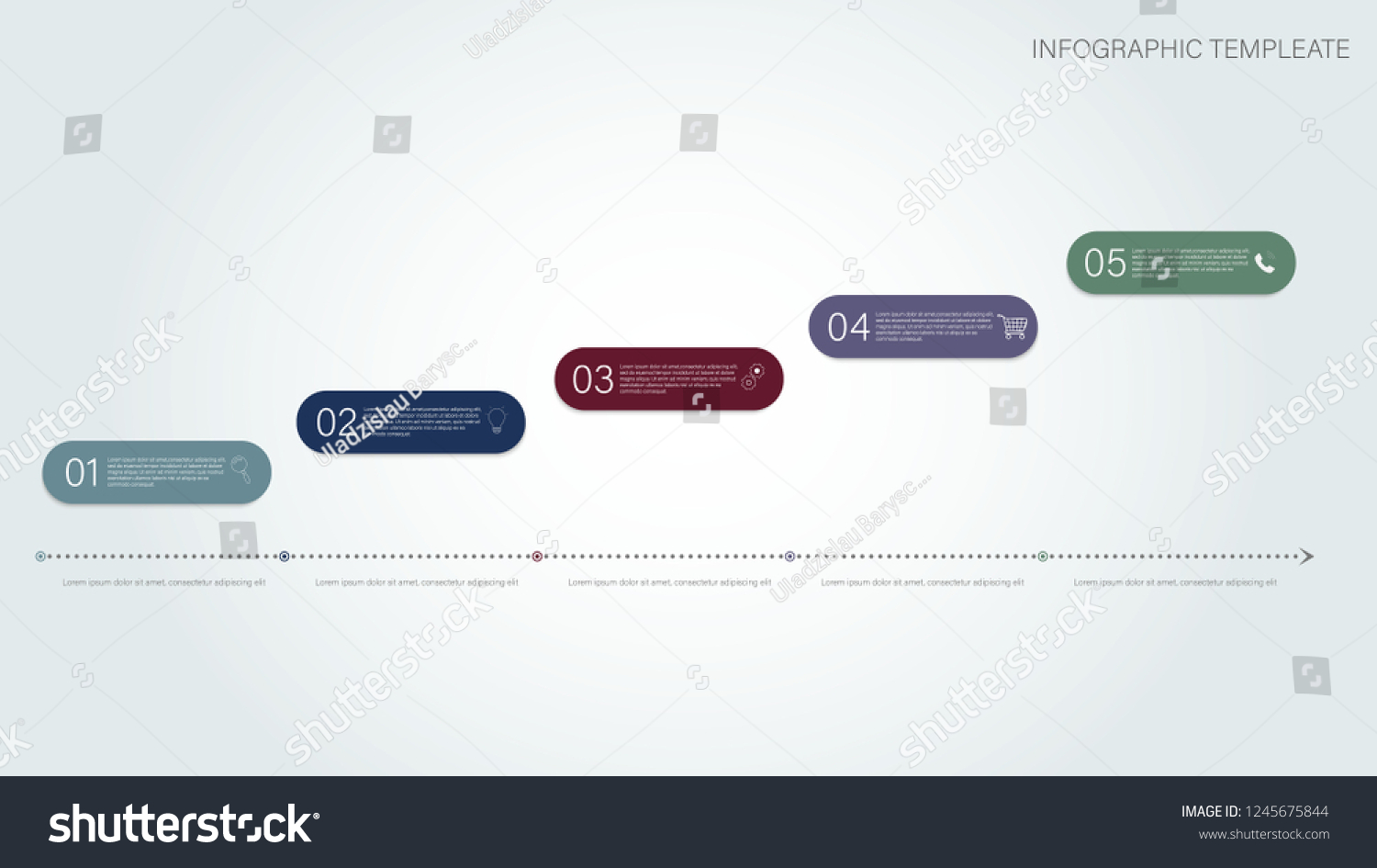 Flat Timeline Infogrfphic Template Business Timeline Stock Vector ...