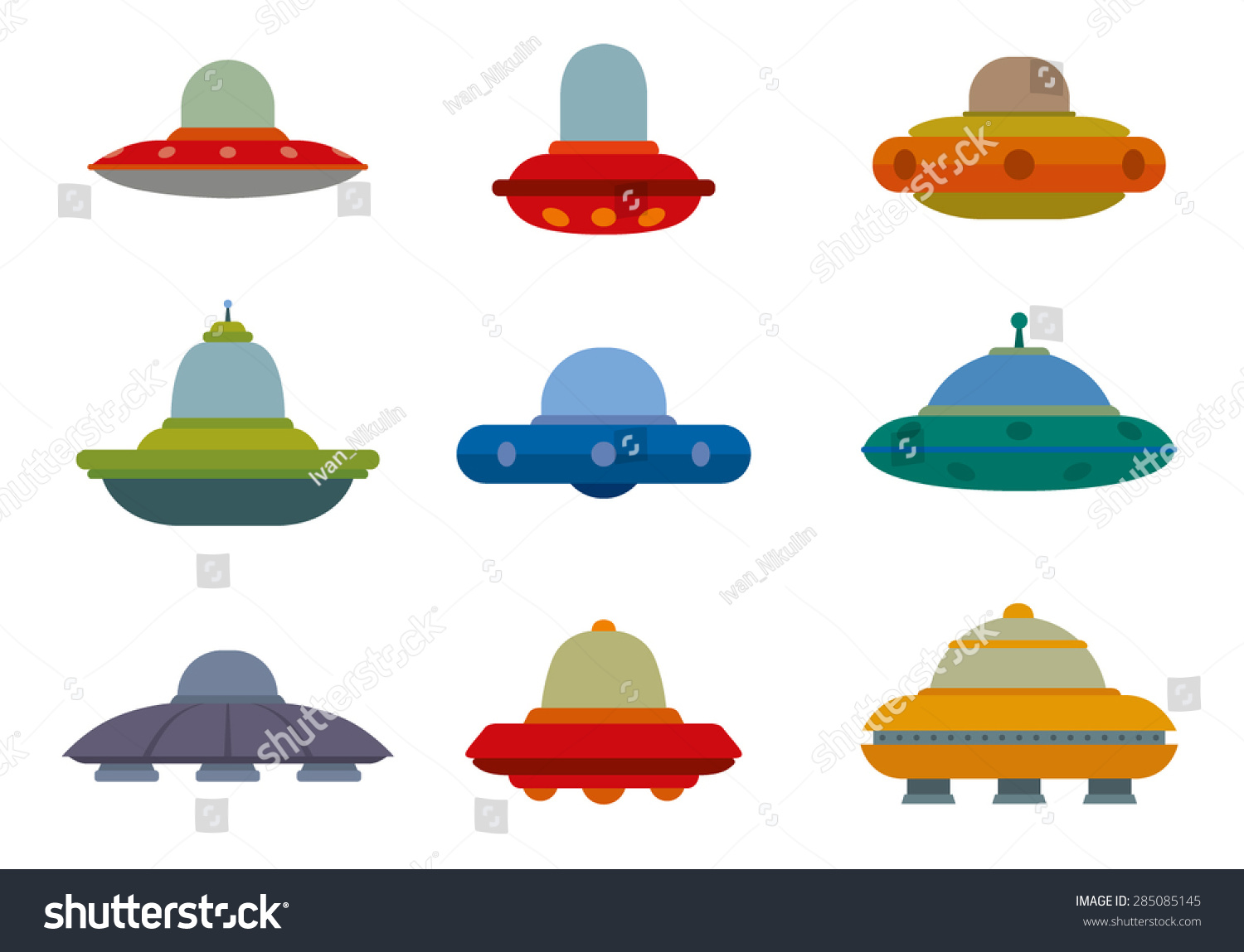 Flat Ufo Spaceships Set Vector: เวกเตอร์สต็อก (ปลอดค่าลิขสิทธิ์ ...