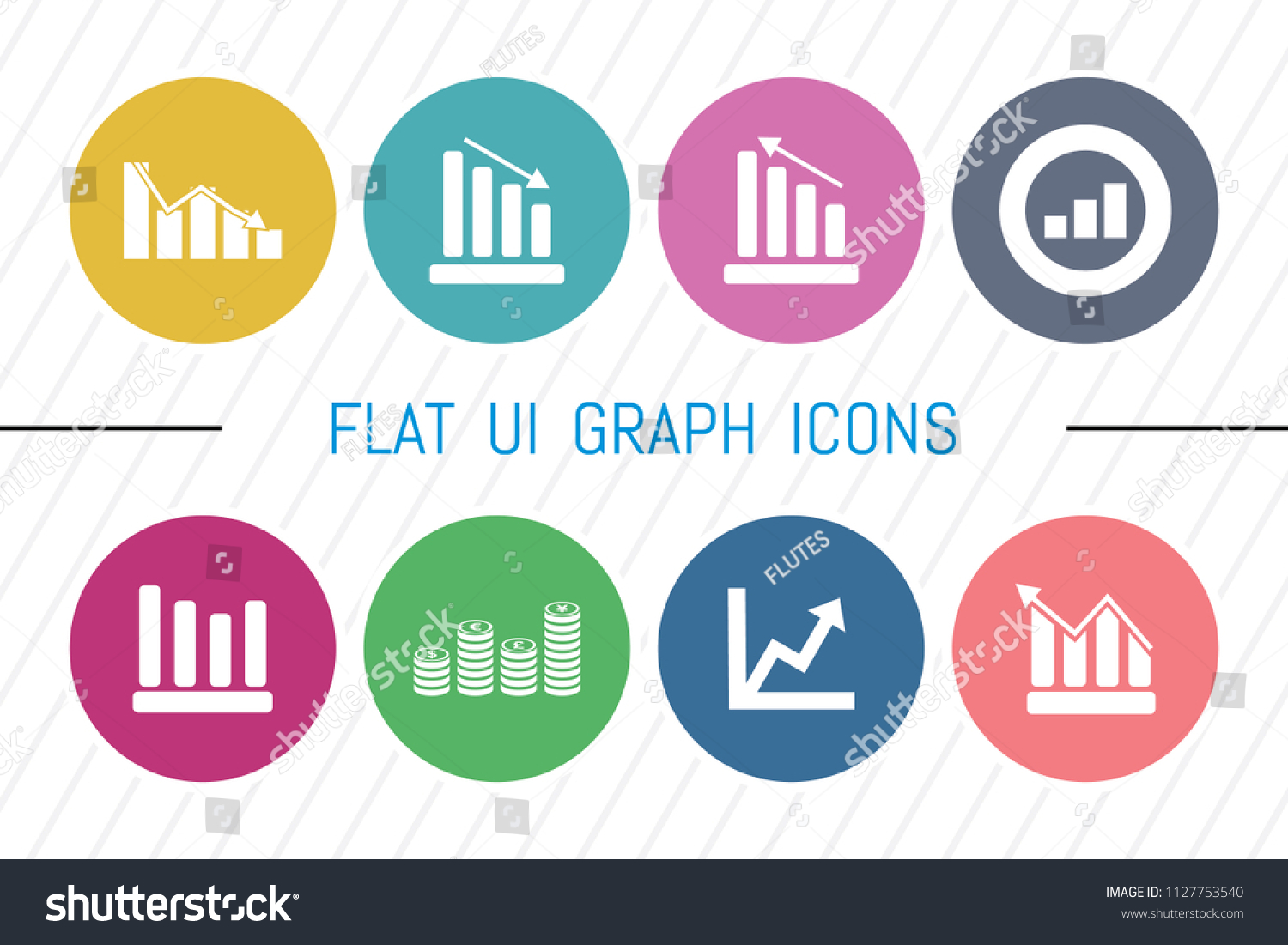 Flat Ui 8 Color Graph Icon Stock Vector (Royalty Free) 1127753540 ...