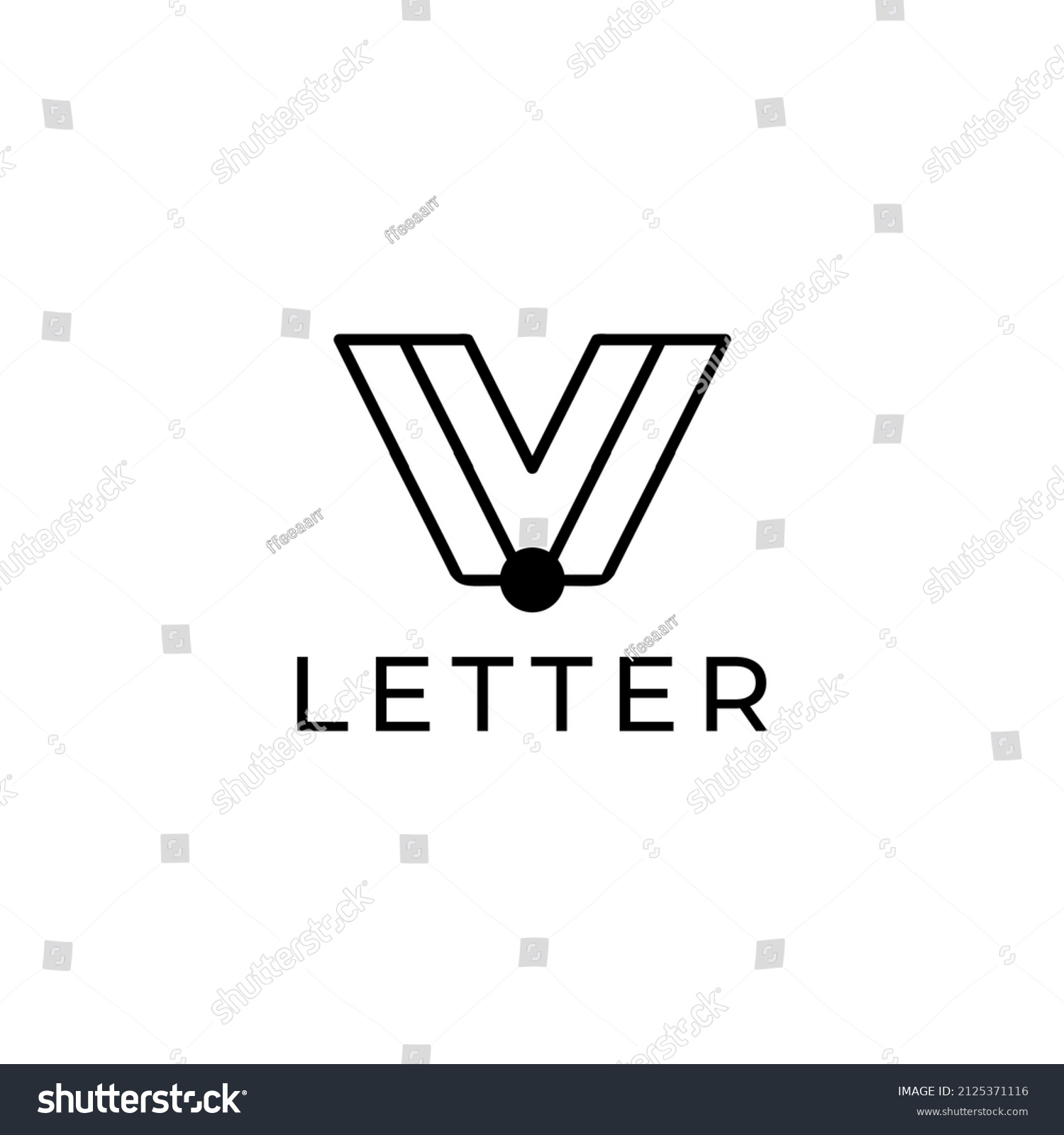 Flat V Round Logo Design Stock Vector (Royalty Free) 2125371116 ...