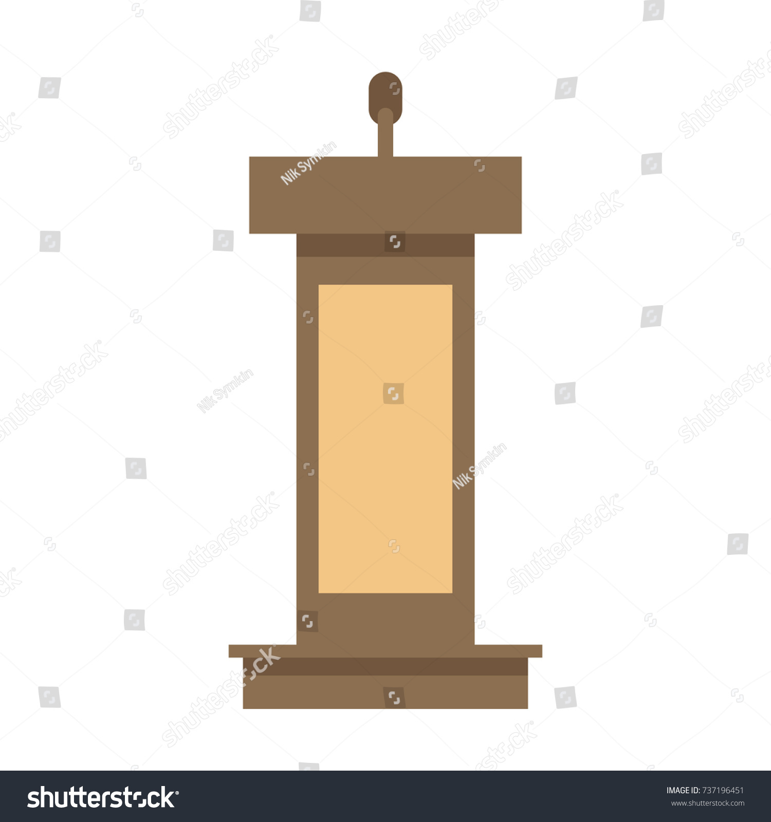 Flat Vector Design Icon Lectern Symbol Stock Vector (Royalty Free ...