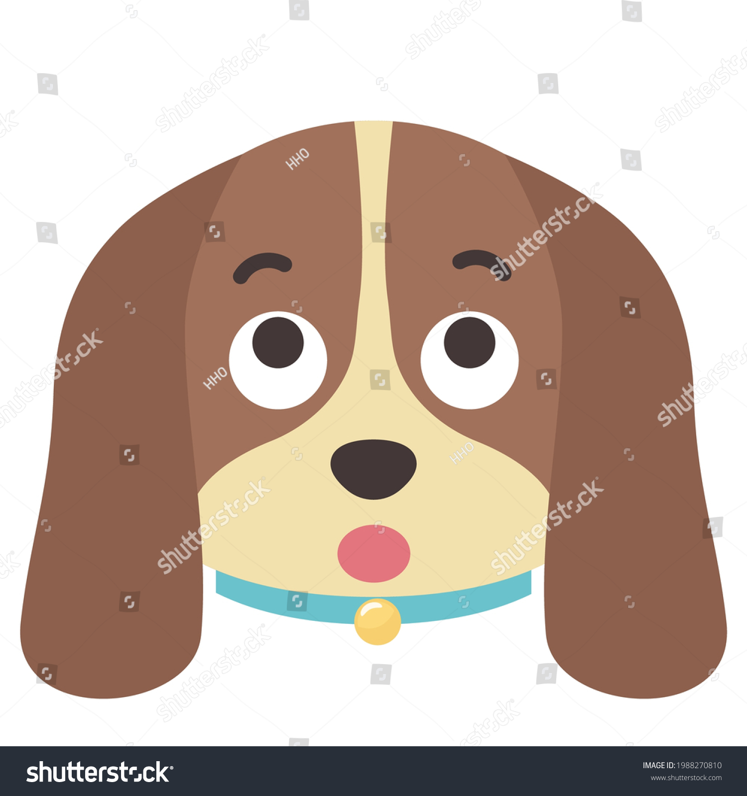 Flat Vector Dog Emoji Vector Illustrator Stock Vector (Royalty Free ...