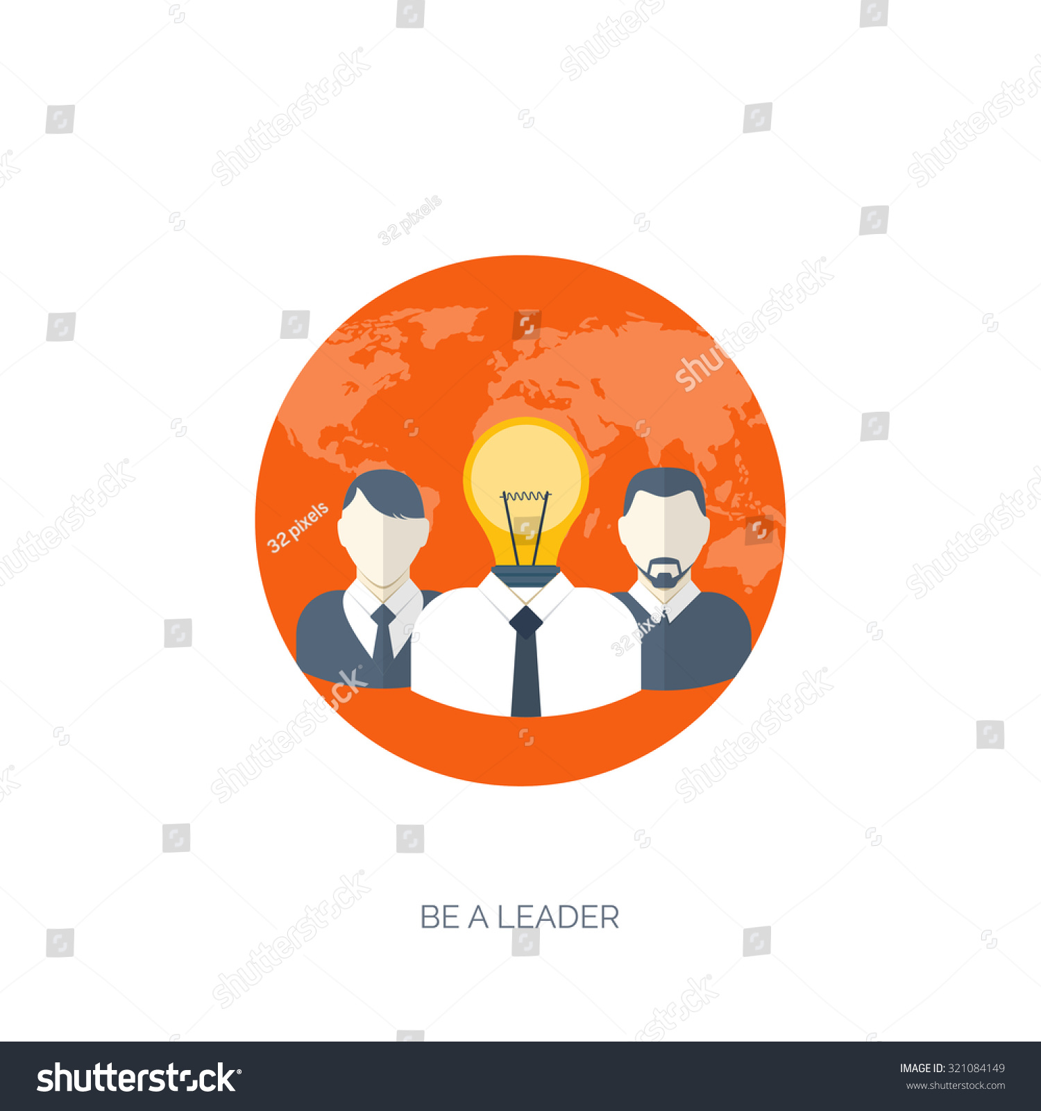 Flat Vector Illustration Be Leader Ideas Stock Vector (Royalty Free ...
