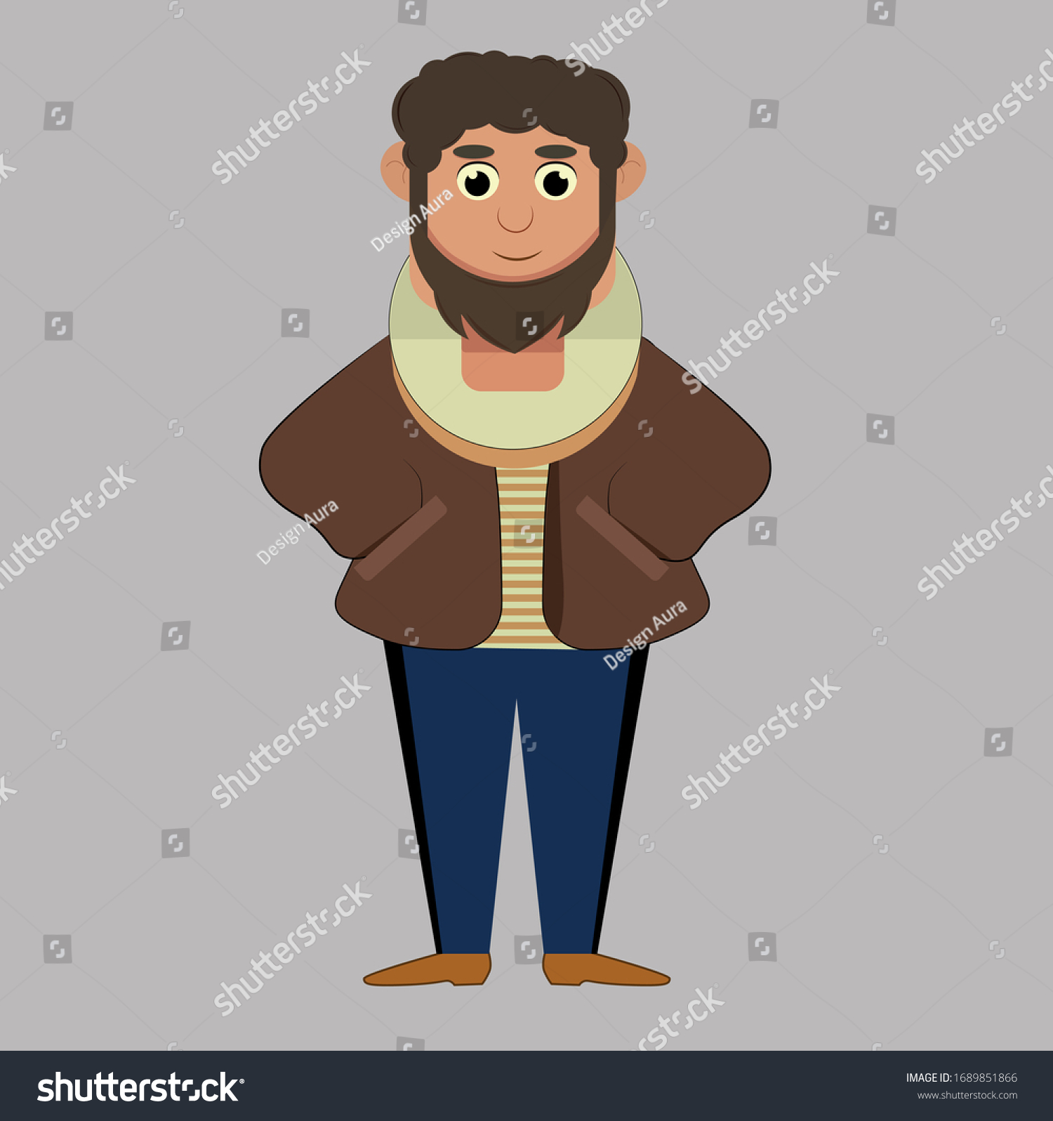 Flat Vector Man Illustration Cute Tall Stock Vector (Royalty Free ...
