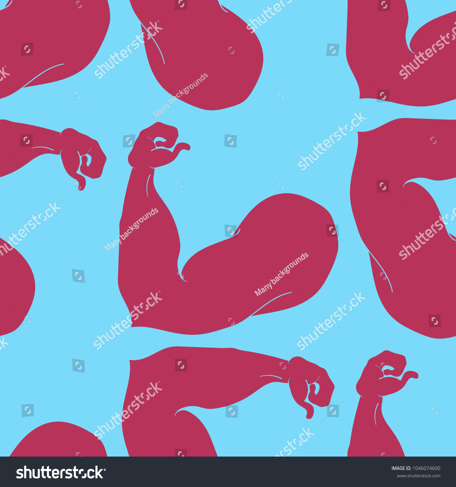 Flex Arm Bodybuilder Big Muscles Seamless Stock Vector (Royalty Free ...