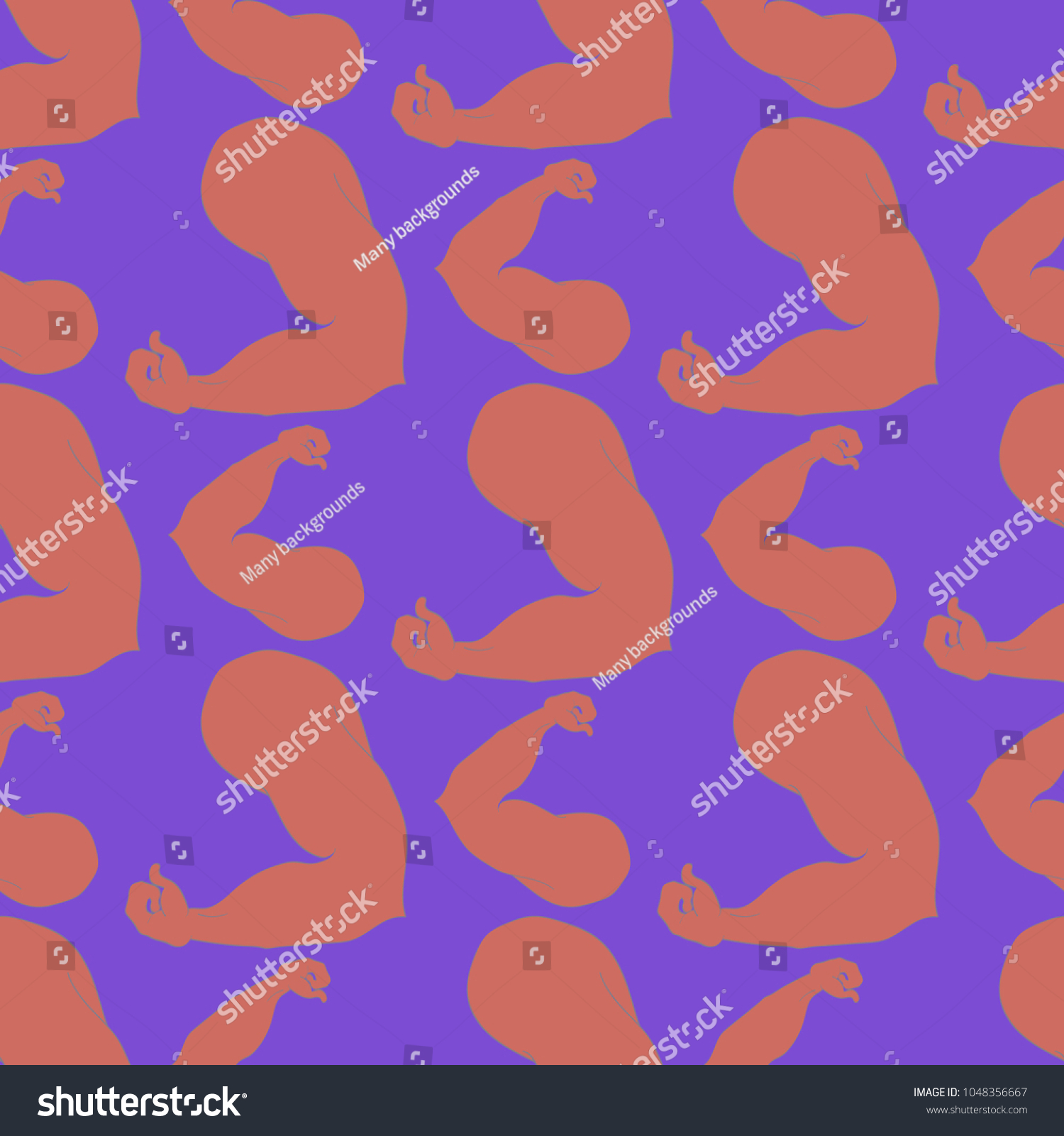 Flex Arm Bodybuilder Big Muscles Seamless Stock Vector (Royalty Free ...