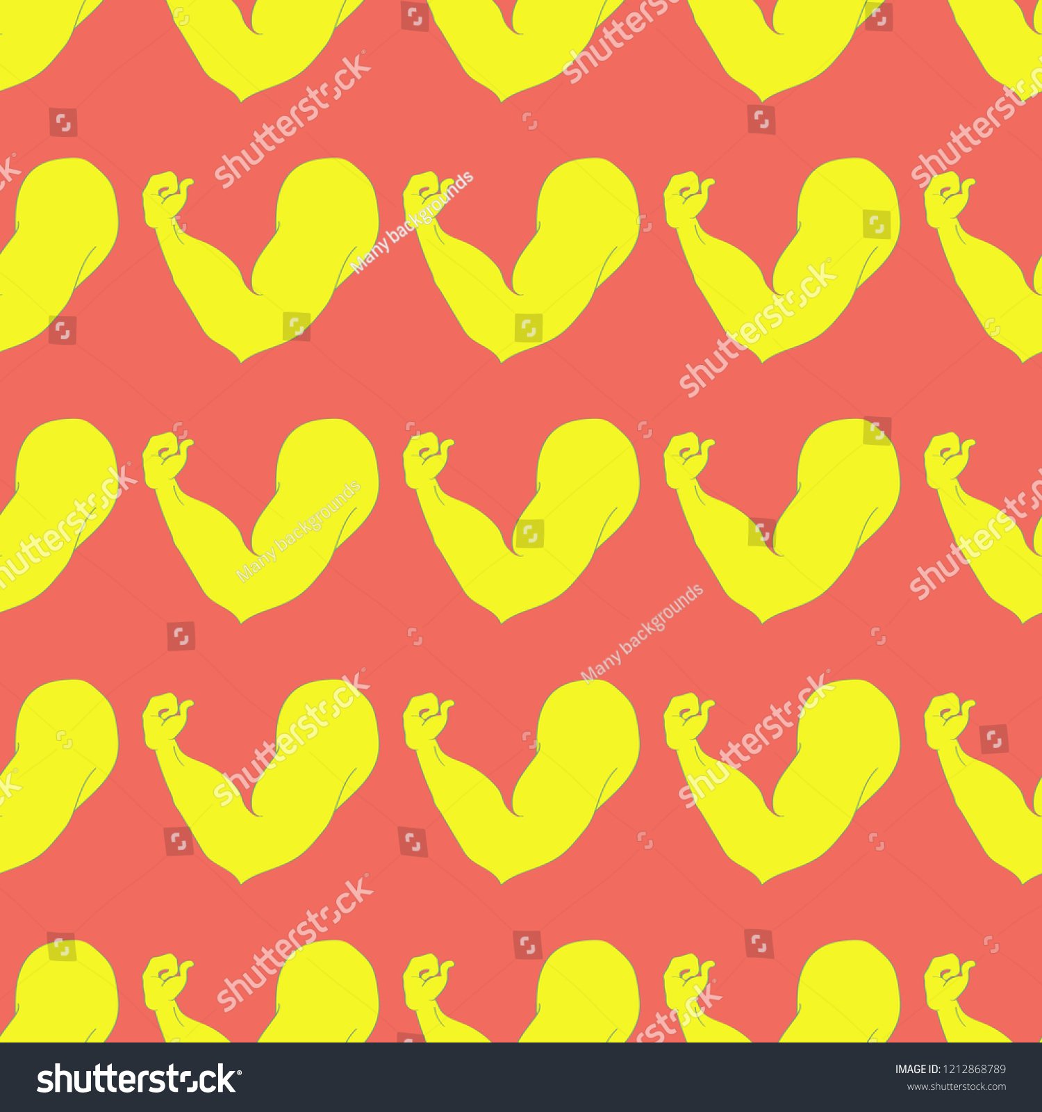 Flex Arm Bodybuilder Big Muscles Seamless Stock Vector (Royalty Free ...
