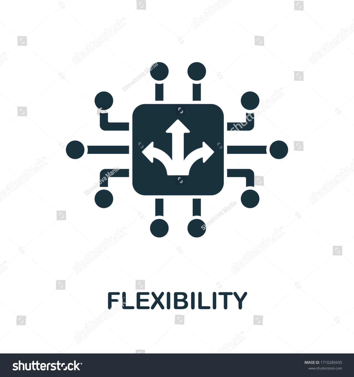 Flexibility Icon Digitalization Collection Simple Line Stock Vector ...