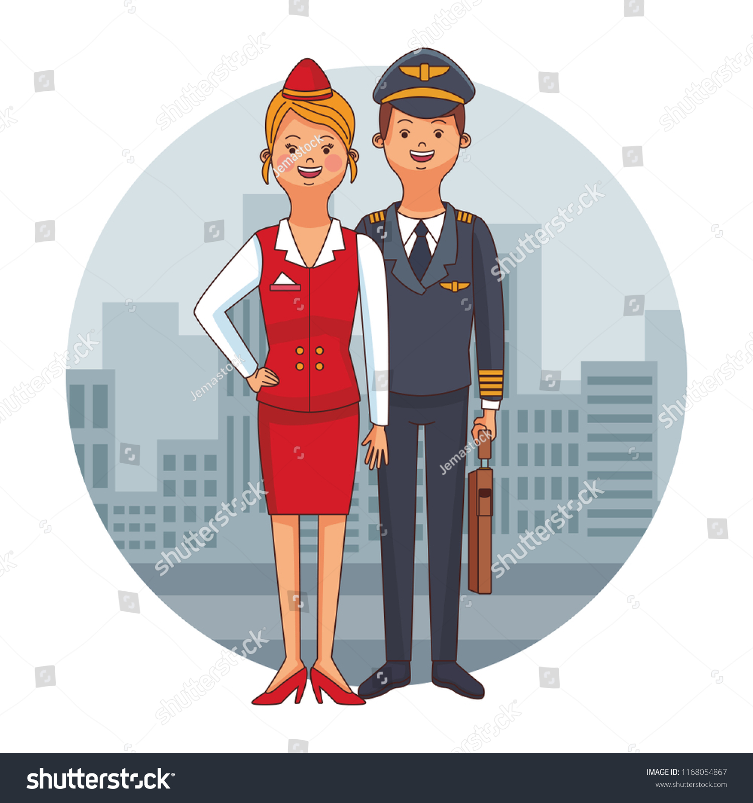 Flight Crew Cartoon Stock Vector (Royalty Free) 1168054867