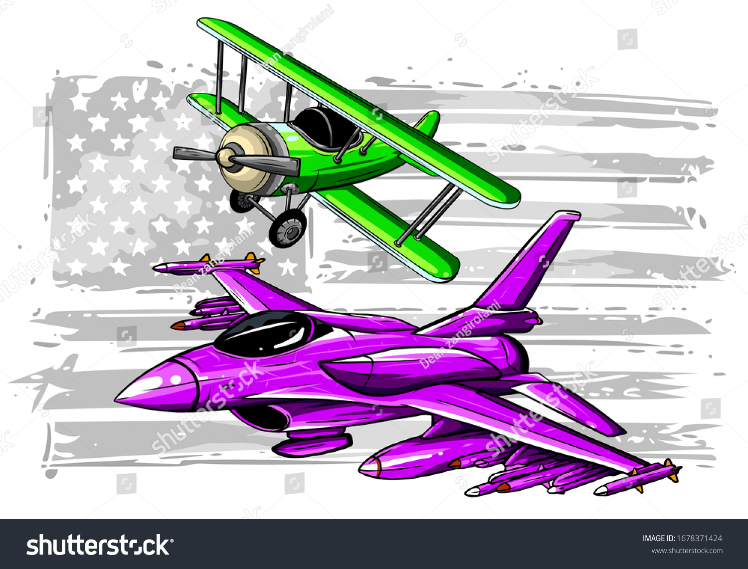 Vektor Stok Flight Evolution Vector Illustration Icons Set (Tanpa ...